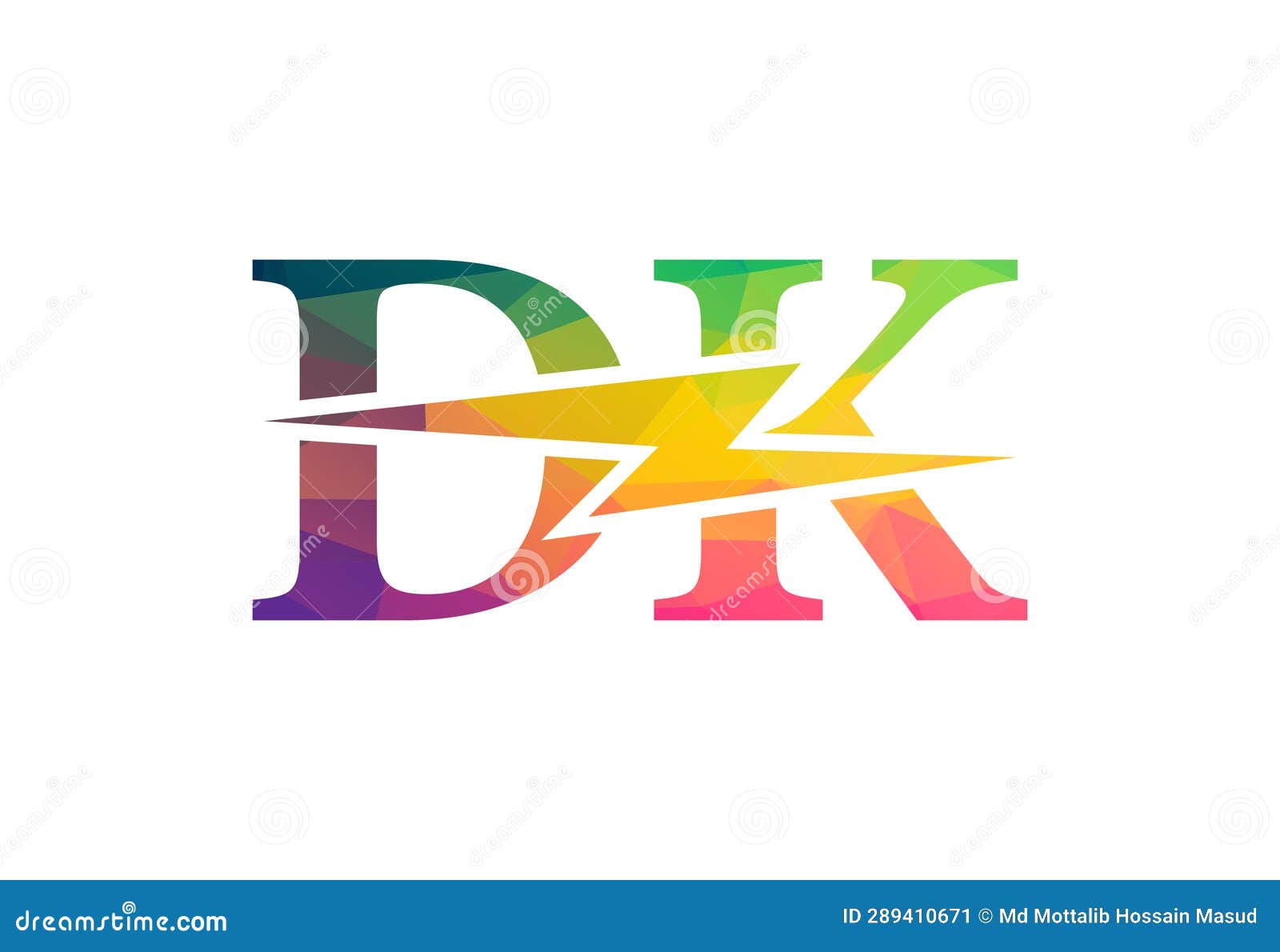 Low Poly DK Letter Logo Design, Vector Illustration Stock Illustration ...