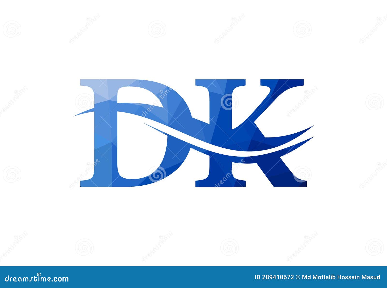 Low Poly DK Letter Logo Design, Vector Illustration Stock Illustration ...