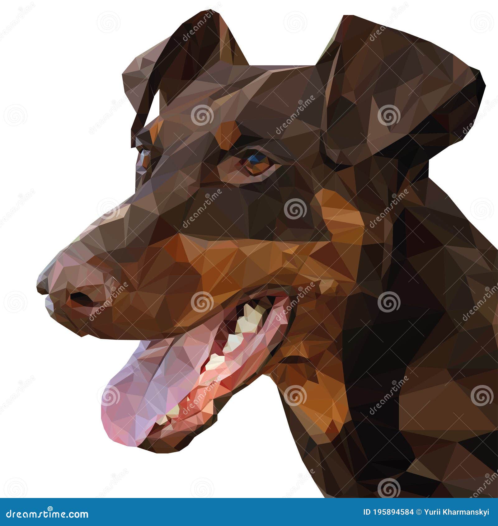 Low Poly. Doberman Portrait. Vector Stock Vector - Illustration of ...