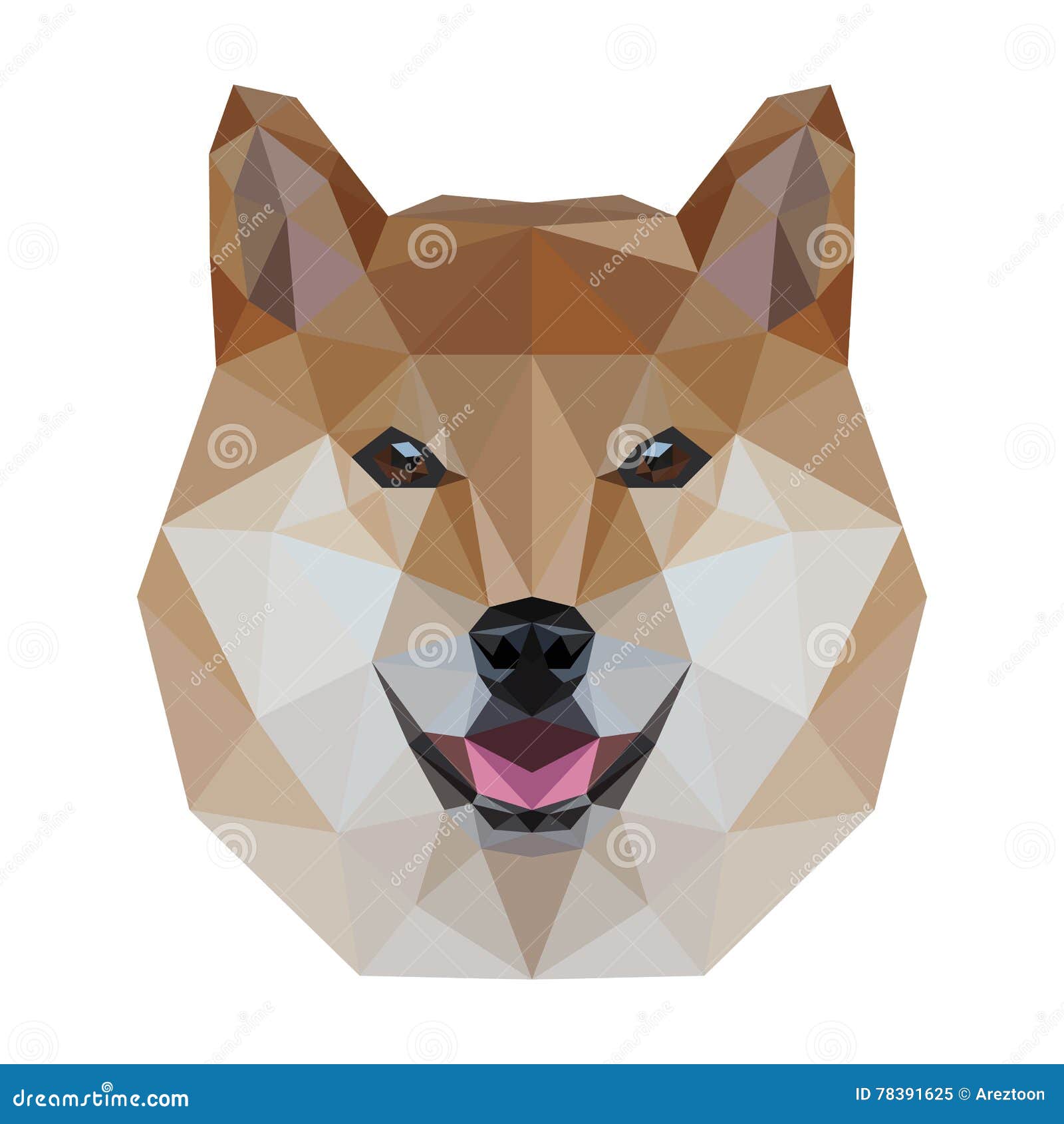 Low Poly Dog stock vector. Illustration of realistic - 78391625