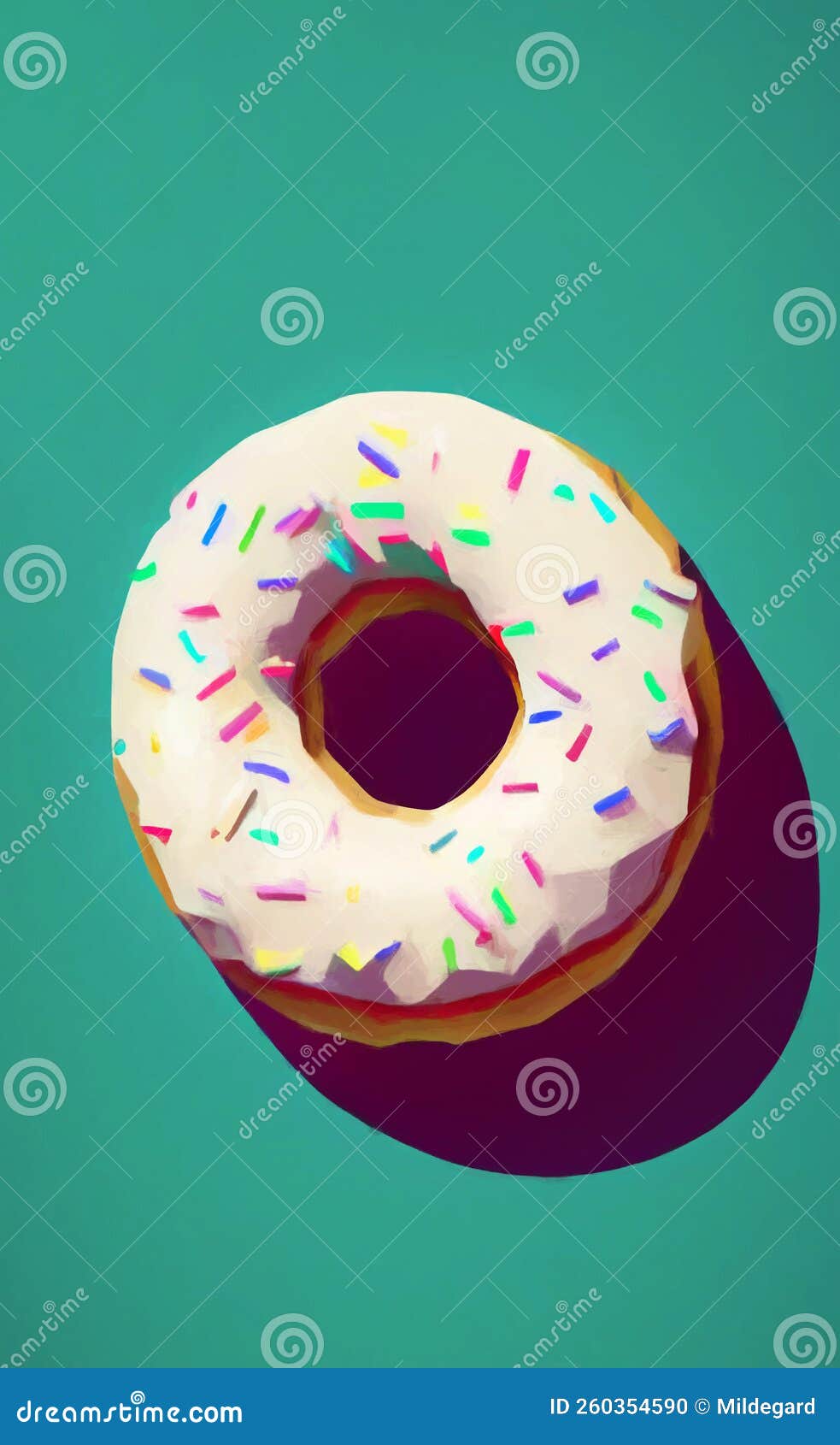 Low Poly Donut - Stylized Digital Art Stock Illustration - Illustration ...