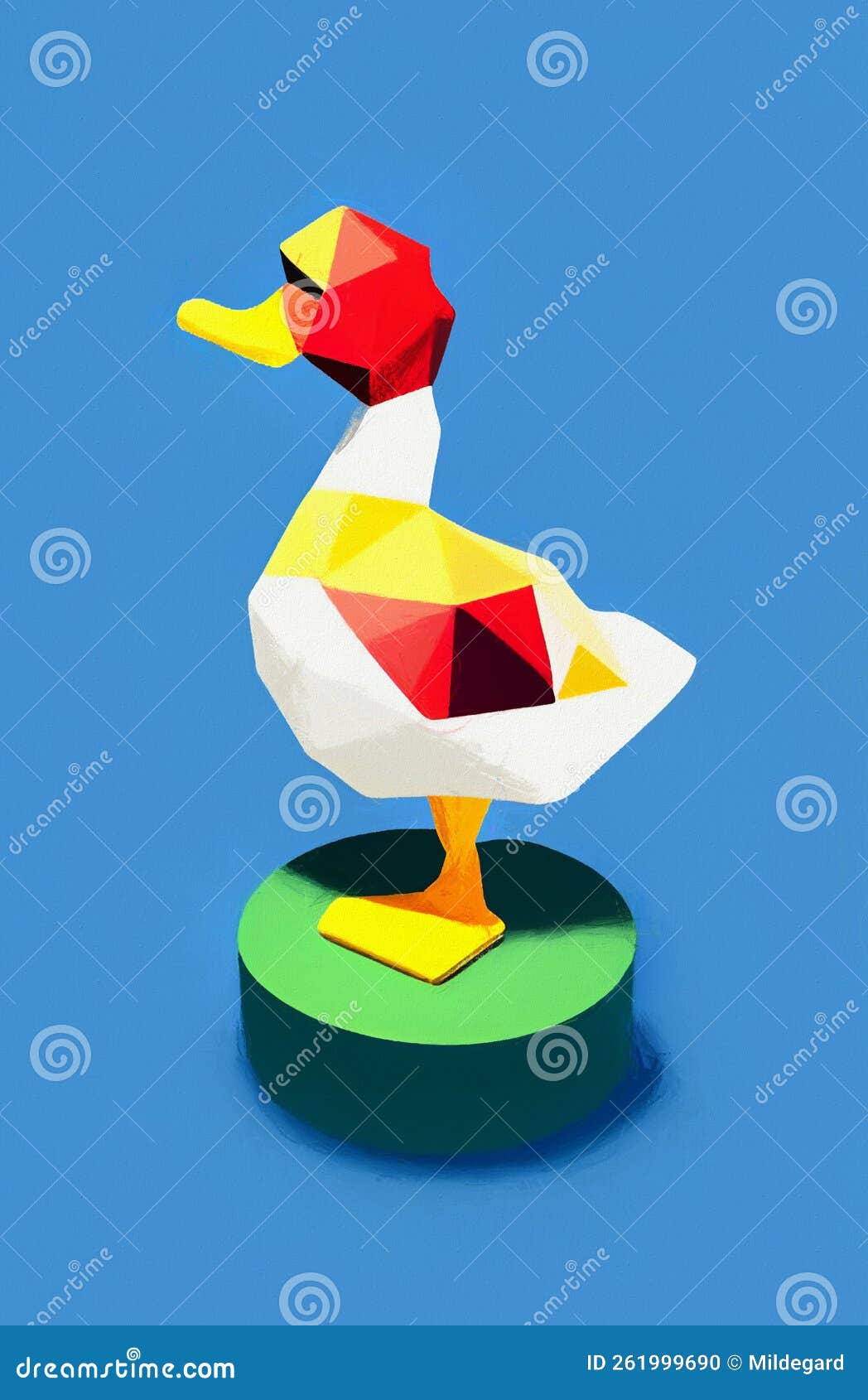 Low Poly Duck - Stylized Digital Art Stock Illustration - Illustration ...