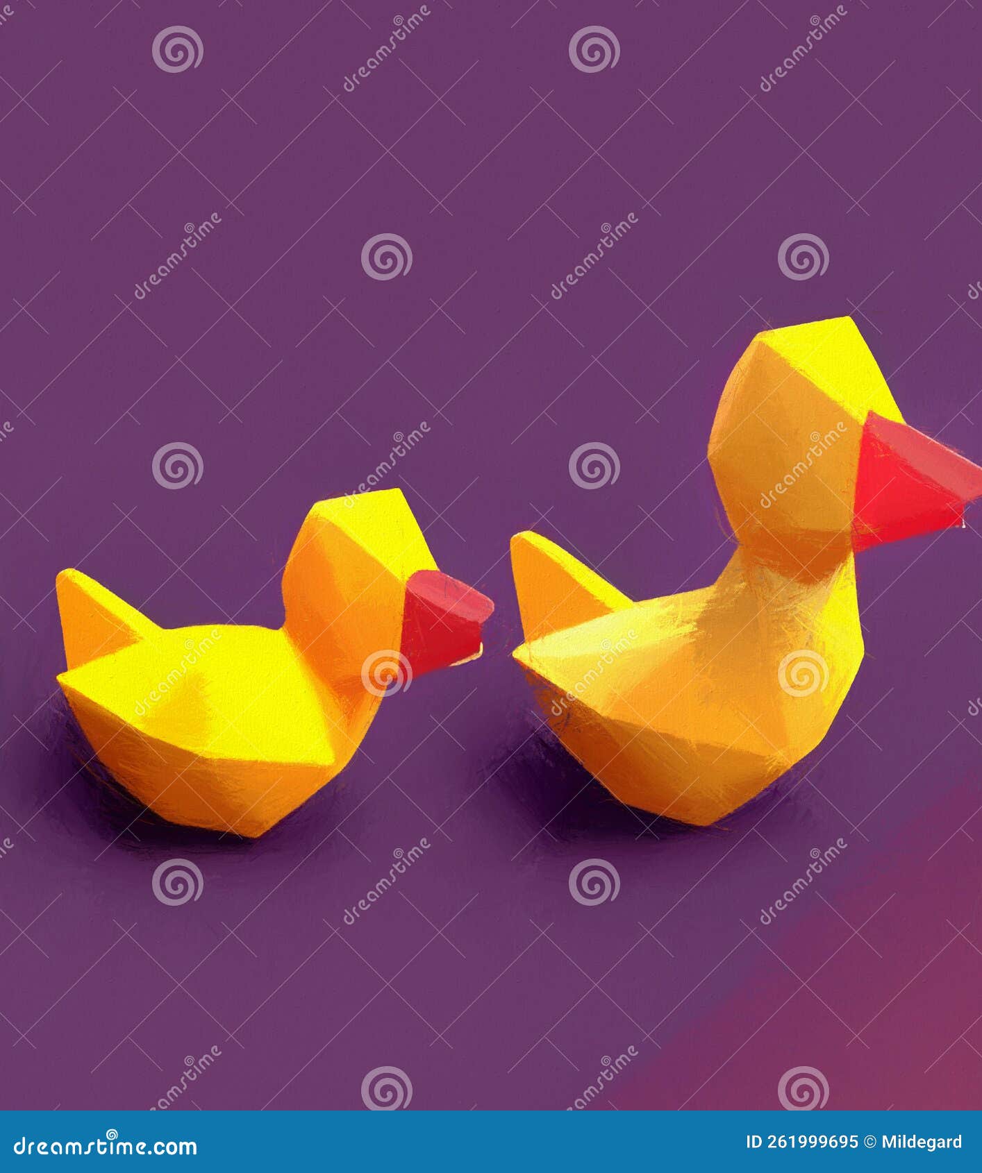 Low Poly Duck - Stylized Digital Art Stock Illustration - Illustration ...