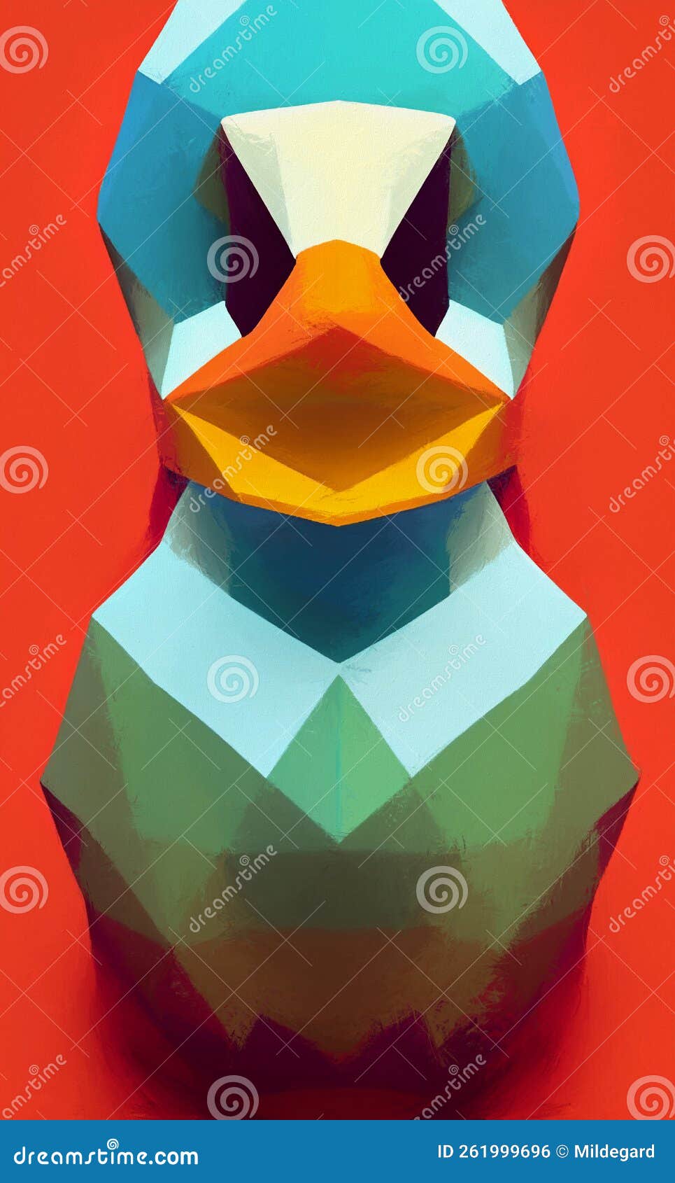 Low Poly Duck - Stylized Digital Art Stock Illustration - Illustration ...
