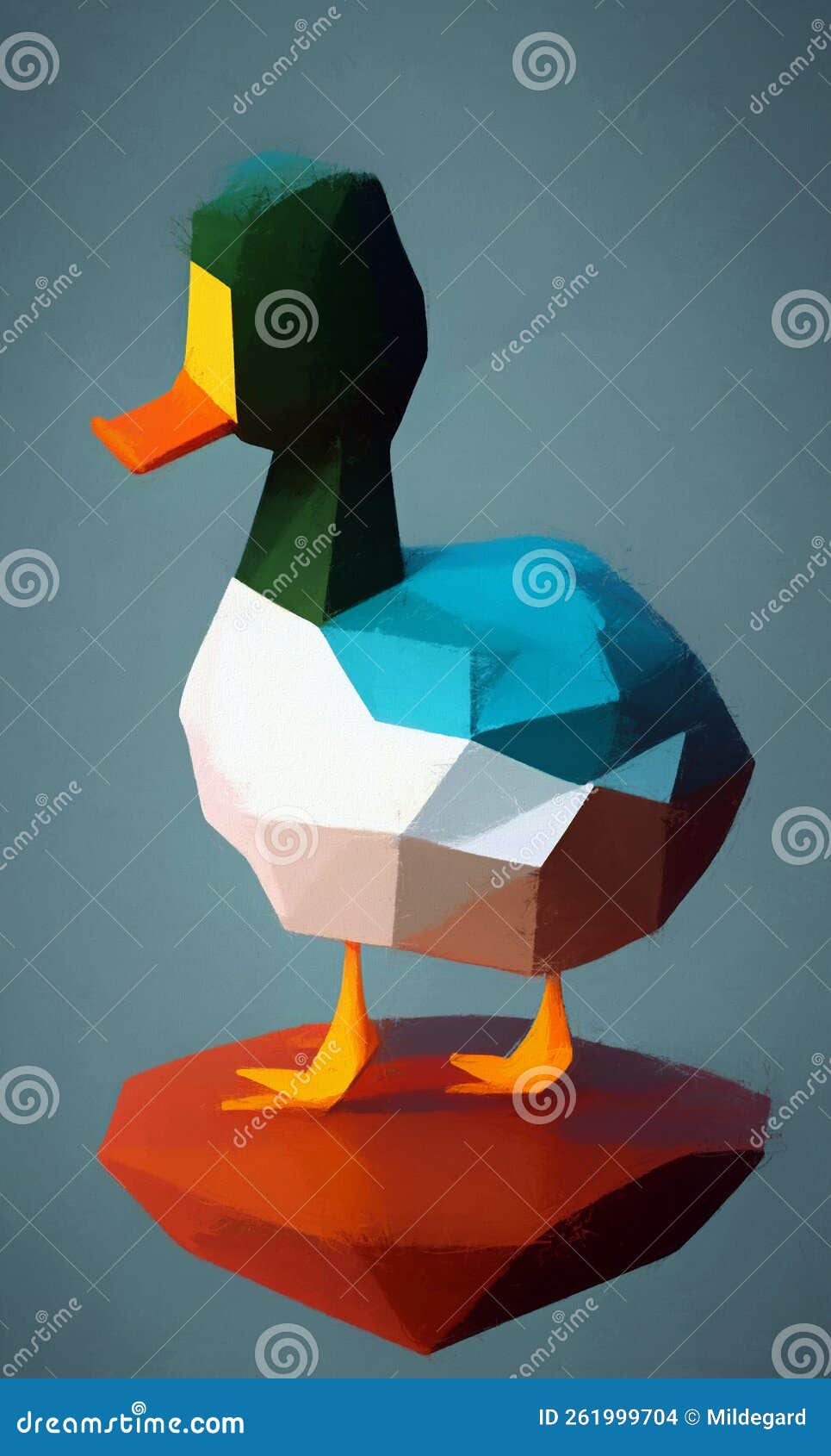 Low Poly Duck - Stylized Digital Art Stock Illustration - Illustration ...