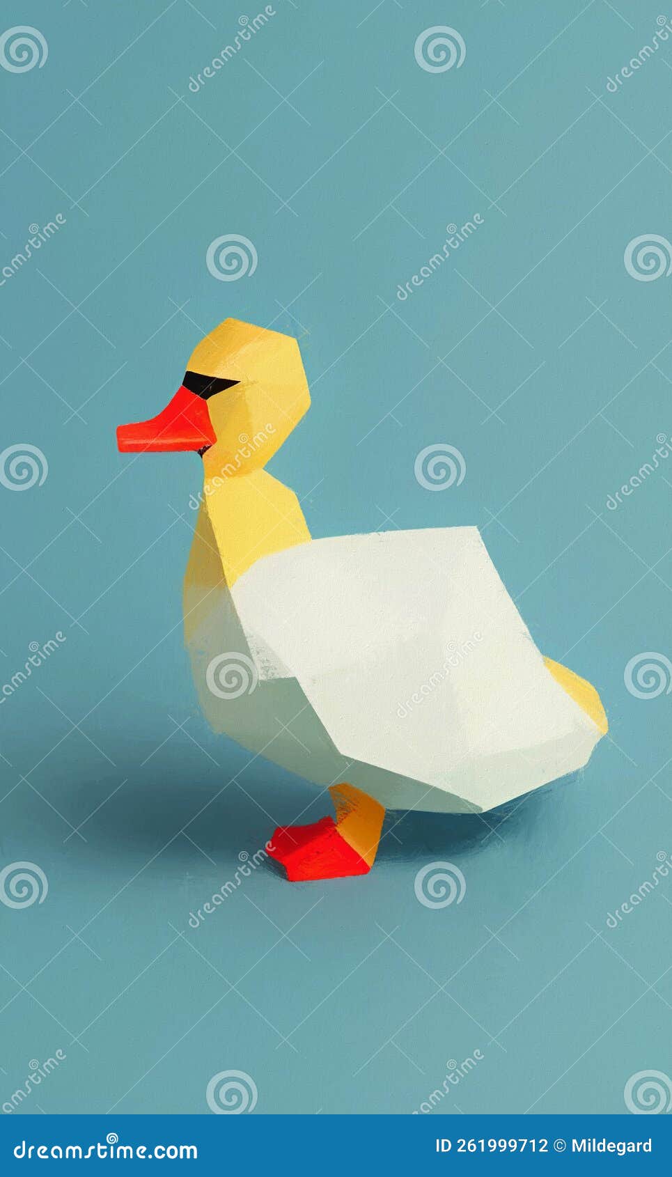Low Poly Duck - Stylized Digital Art Stock Illustration - Illustration ...