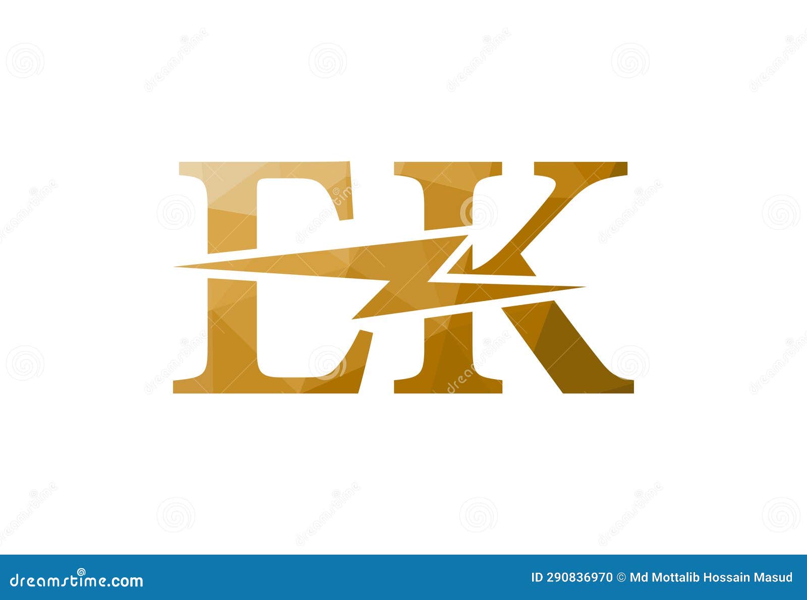 Low Poly EK Letter Logo Design, Vector Design Template Stock ...