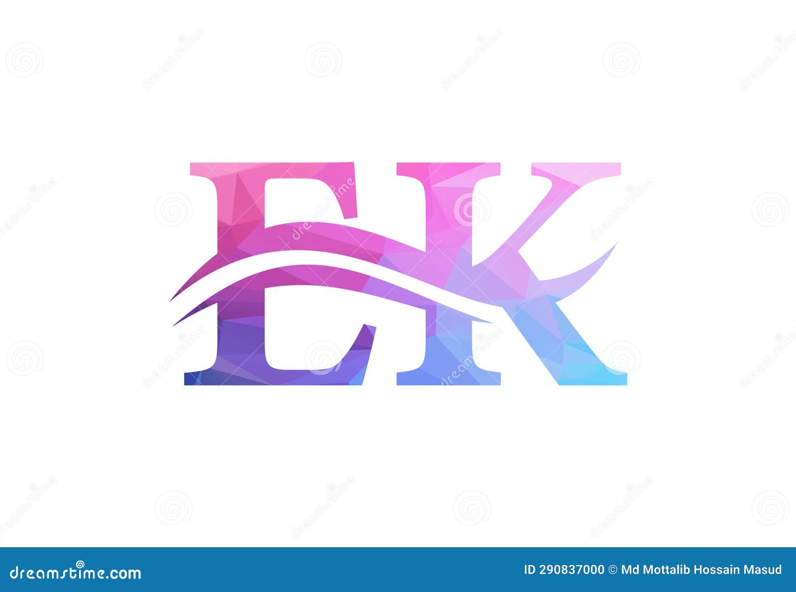 Low Poly EK Letter Logo Design, Vector Design Template Stock ...