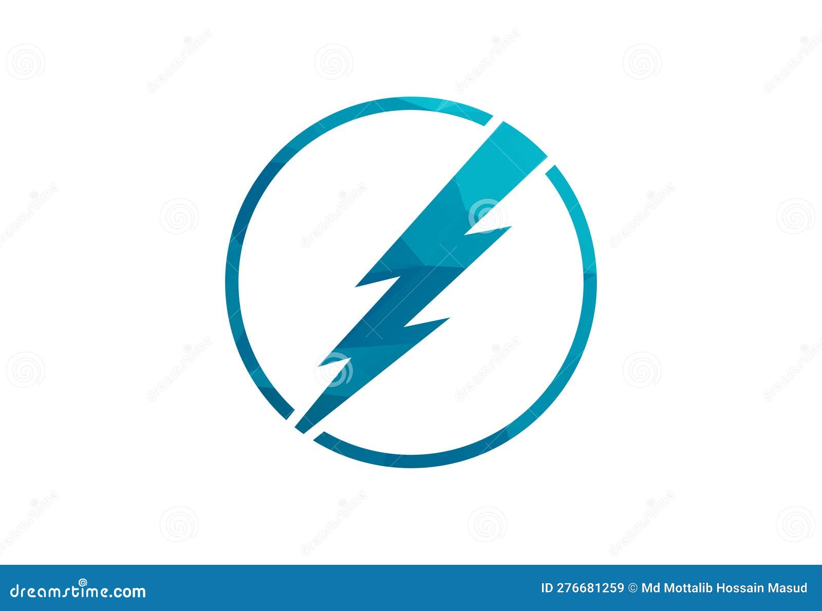 Low Poly and Electric Logo, Vector Design Concept Stock Illustration ...