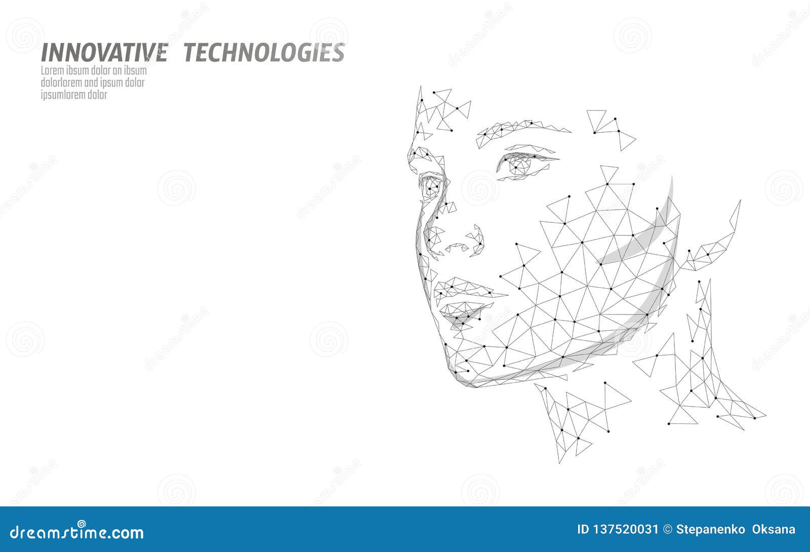 Low Poly Female Human Face Biometric Identification. Recognition System ...