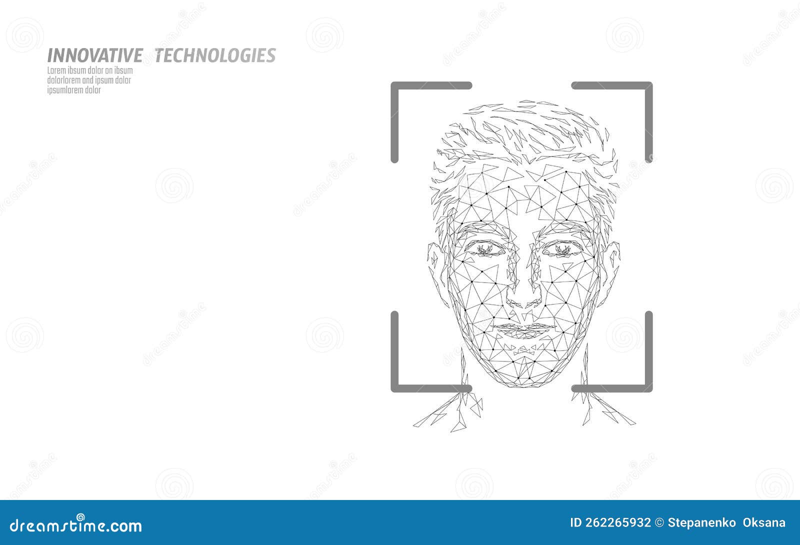 Low Poly Female Human Face Biometric Identification Recognition System