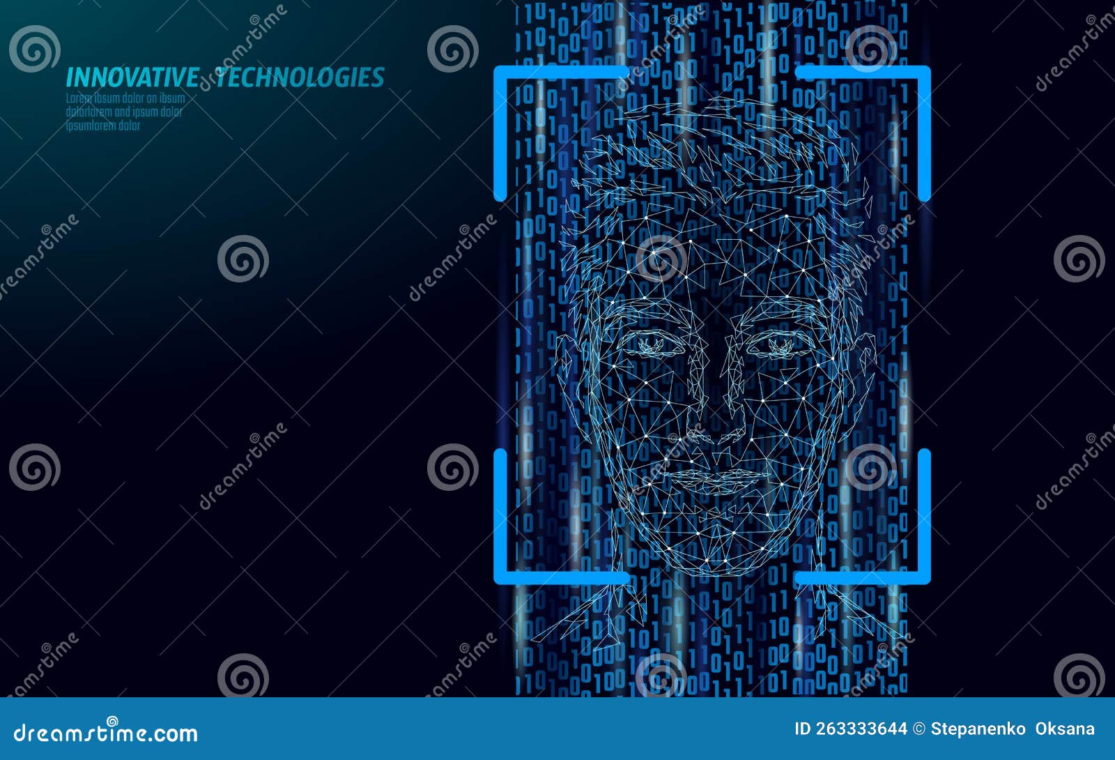 Low Poly Female Human Face Biometric Identification. Recognition System ...