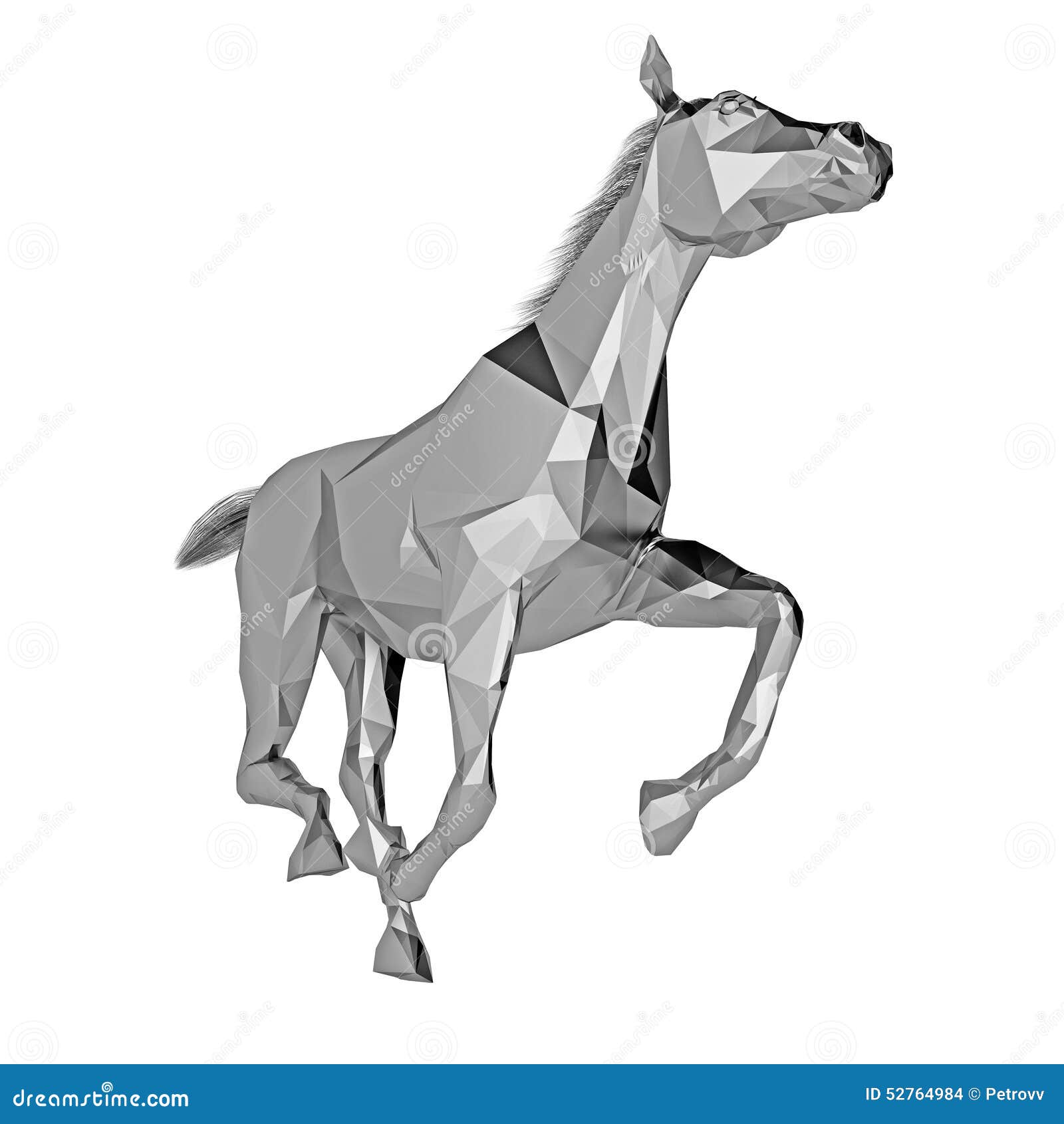 Low poly figure horse stock illustration. Illustration of animal - 52764984