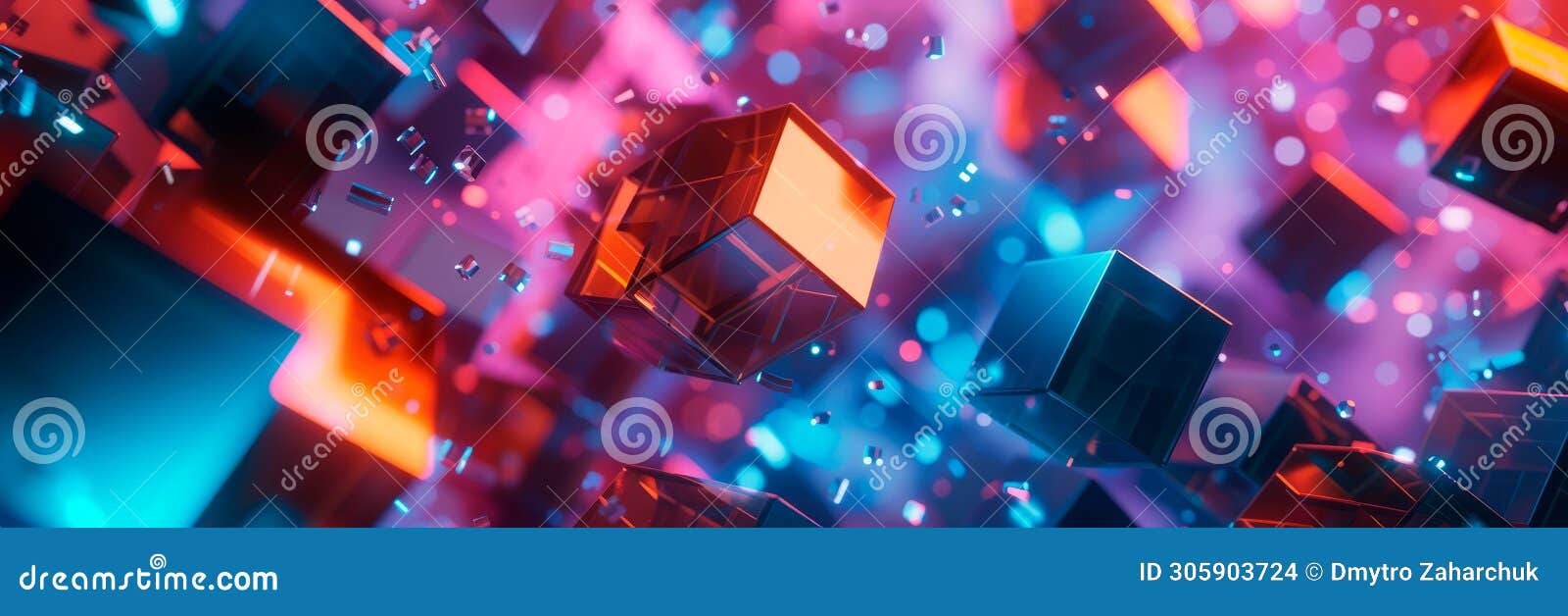 Low Poly Figures Illuminated by Bright Neon Lights Stock Photo - Image ...