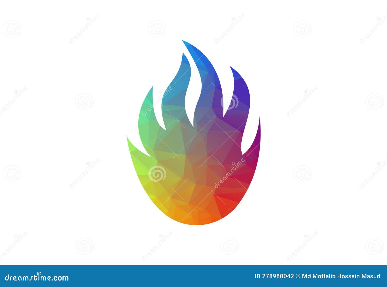 Low Poly and Fire Flame Logo Design, Vector Illustration Stock ...
