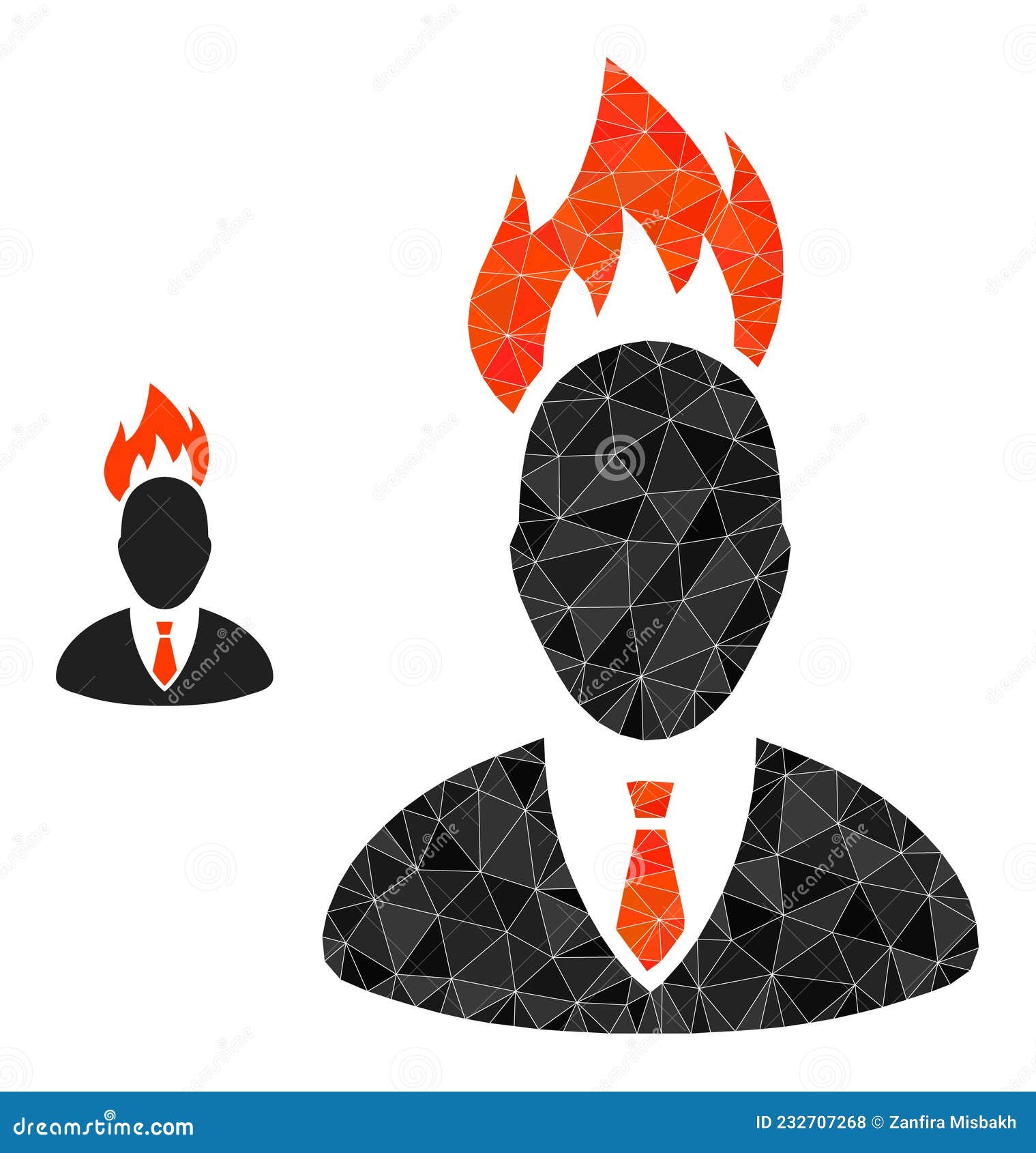 Vector Lowpoly Fired Boss Icon Stock Vector - Illustration of triangle ...