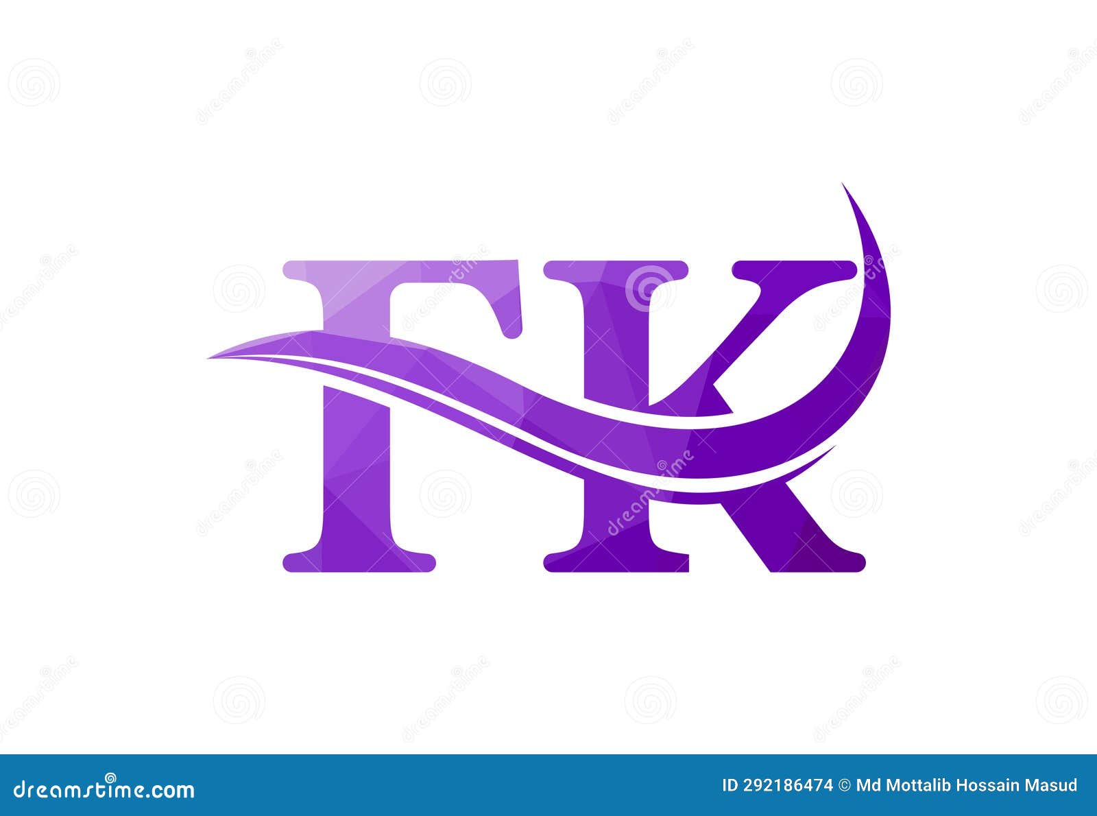 Low Poly and FK Letter Logo Design, Vector Illustration Stock ...