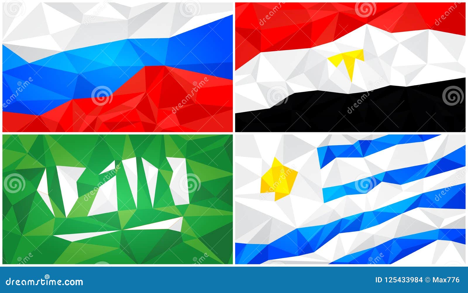 Low Poly Flag, Abstract Polygonal Triangular Background Set 1 Stock ...