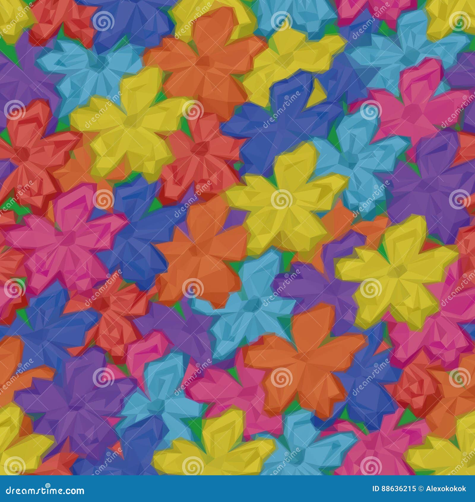 Low Poly Floral Background stock vector. Illustration of background ...