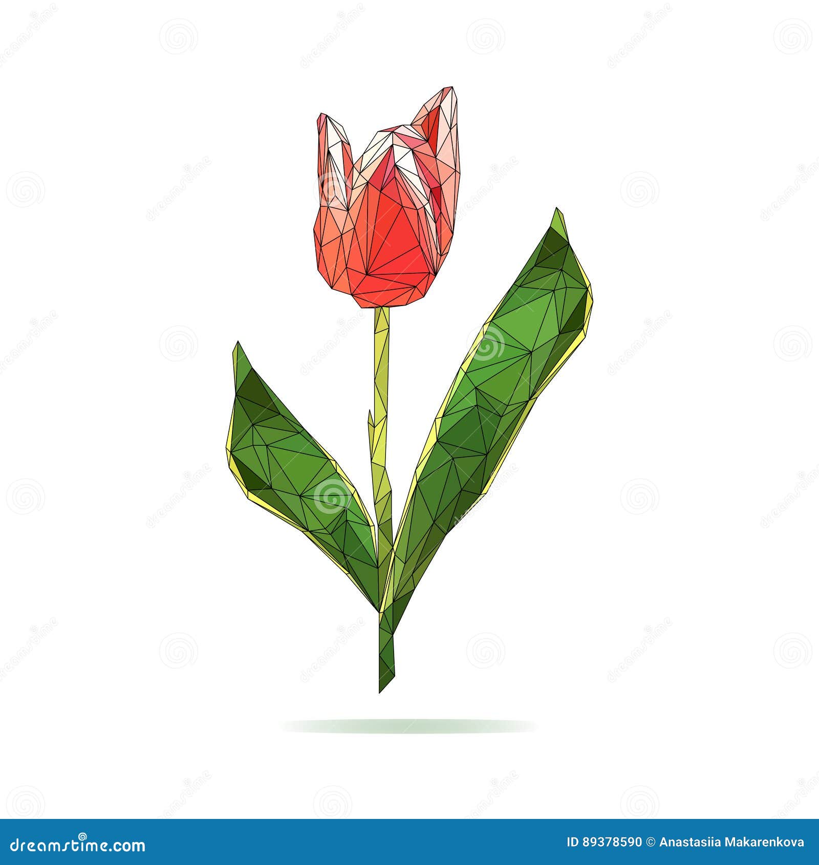 Low Poly Flower Pattern Vector Illustration | CartoonDealer.com #76634178