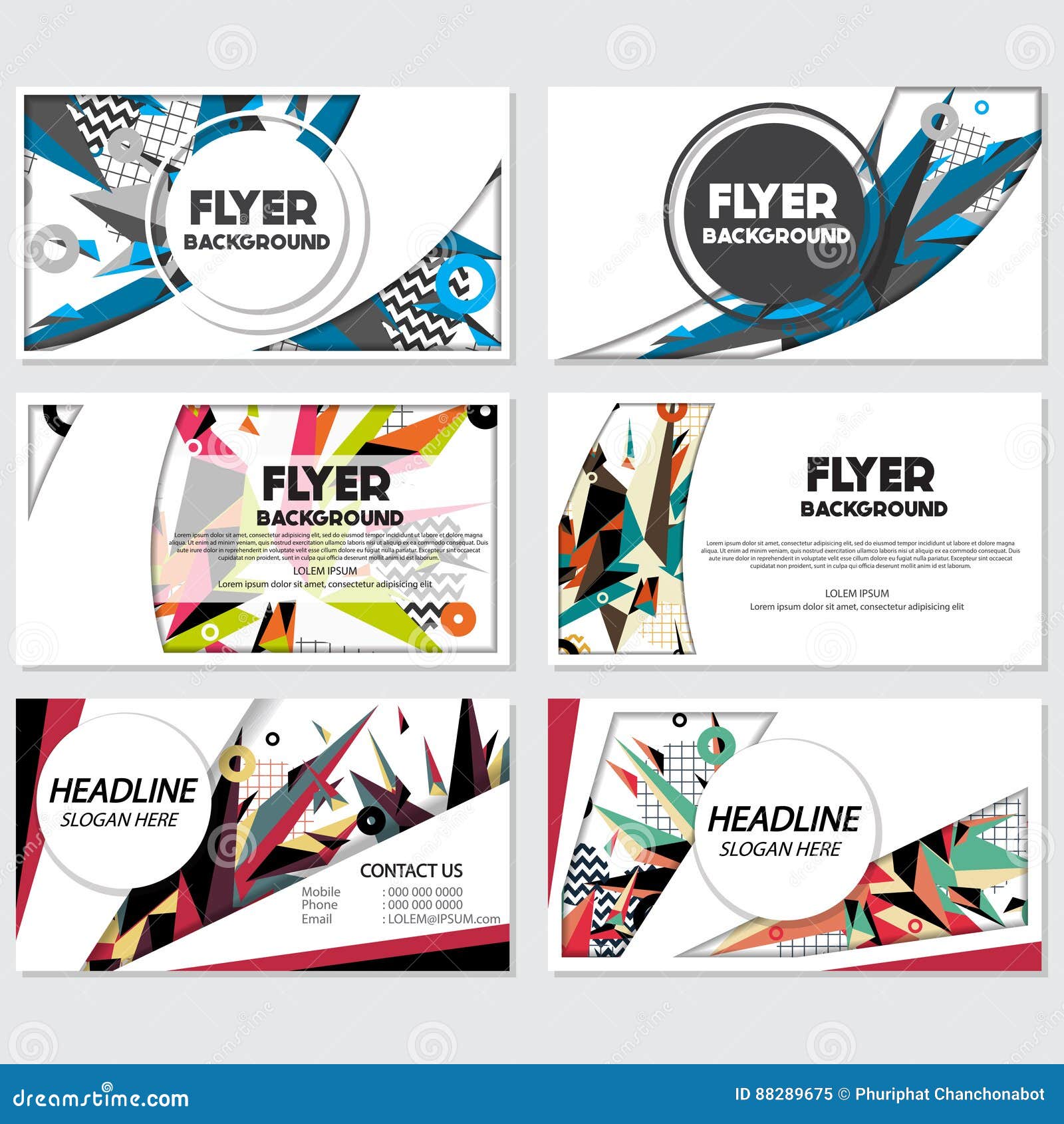 Low Poly Flyer Style Background Design Template Stock Vector ...
