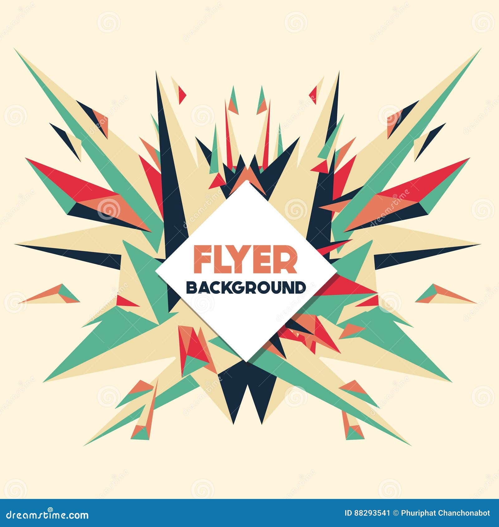 Low Poly Flyer Style Background Design Template Stock Vector ...