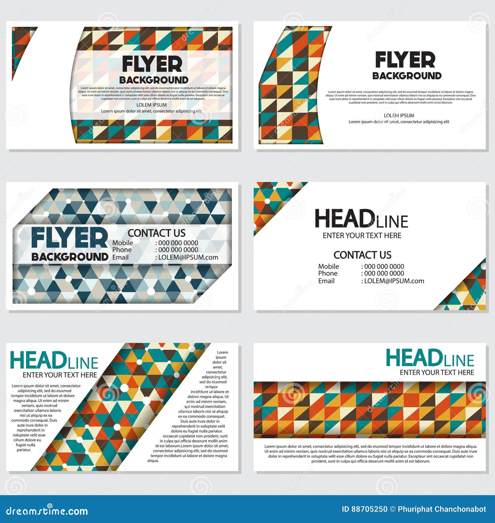Low Poly Flyer Style Background Design Template Stock Vector ...
