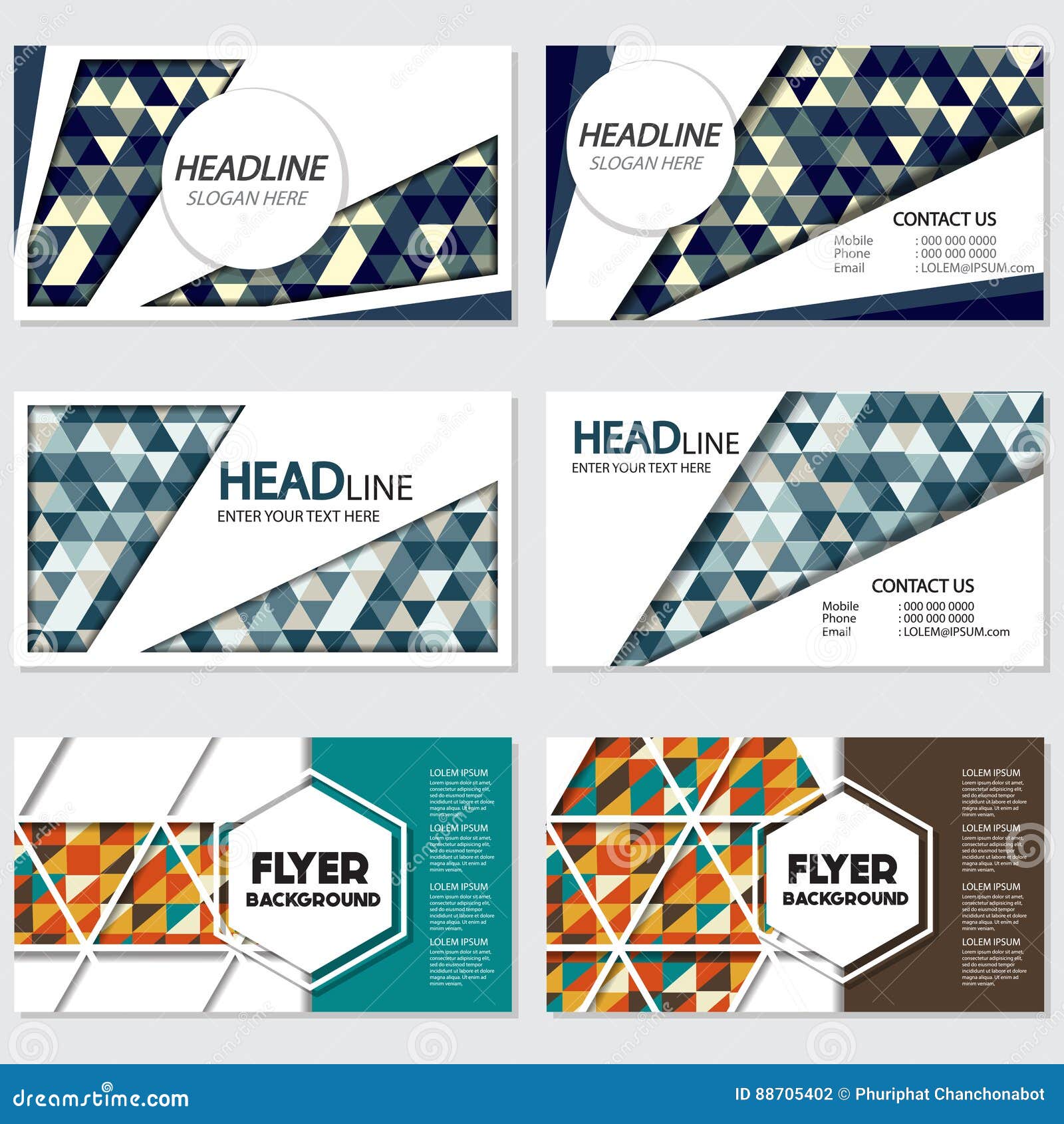 Low Poly Flyer Style Background Design Template Stock Vector ...