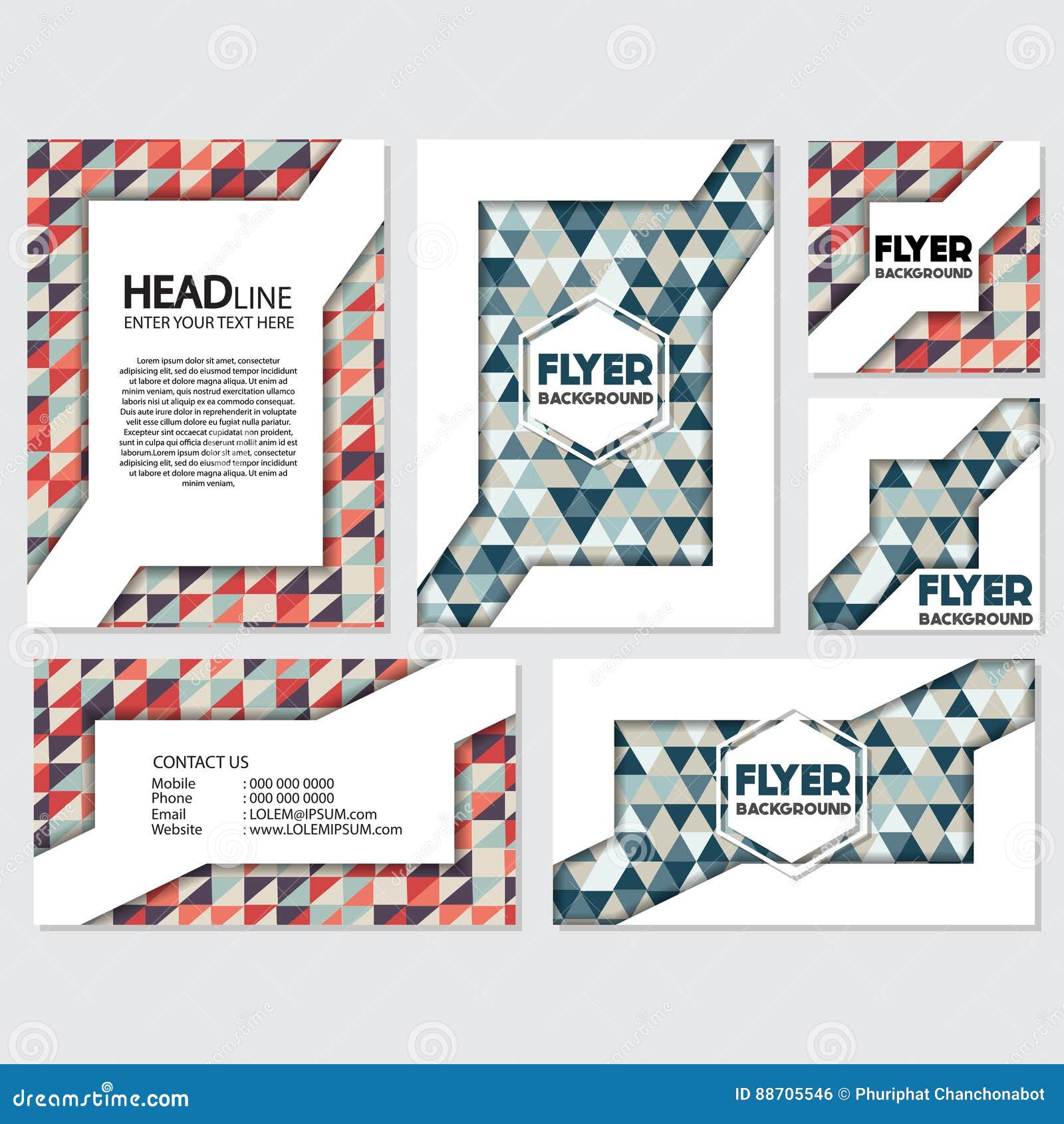 Low Poly Flyer Style Background Design Template Stock Vector ...