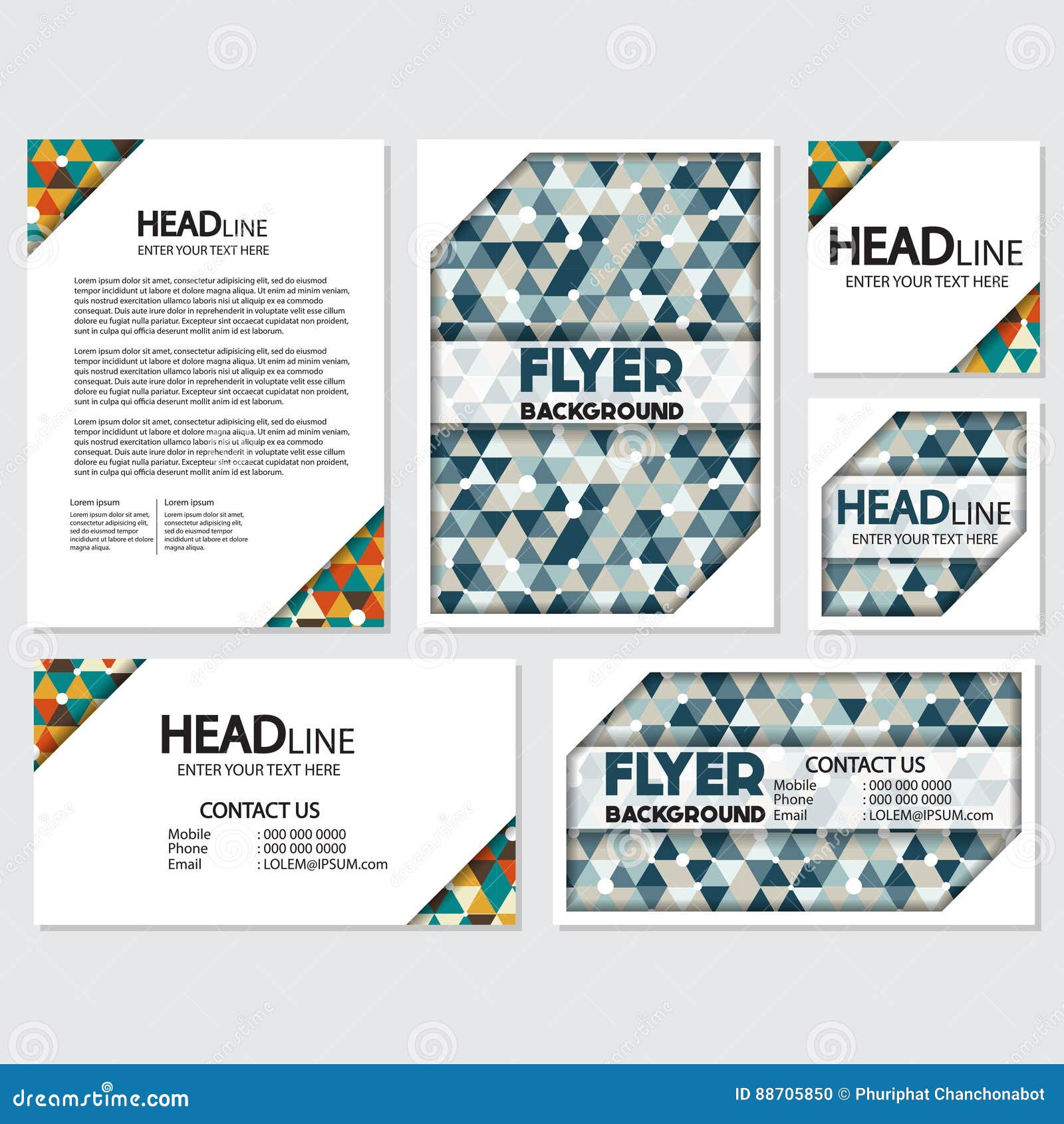 Low Poly Flyer Style Background Design Template Stock Vector ...