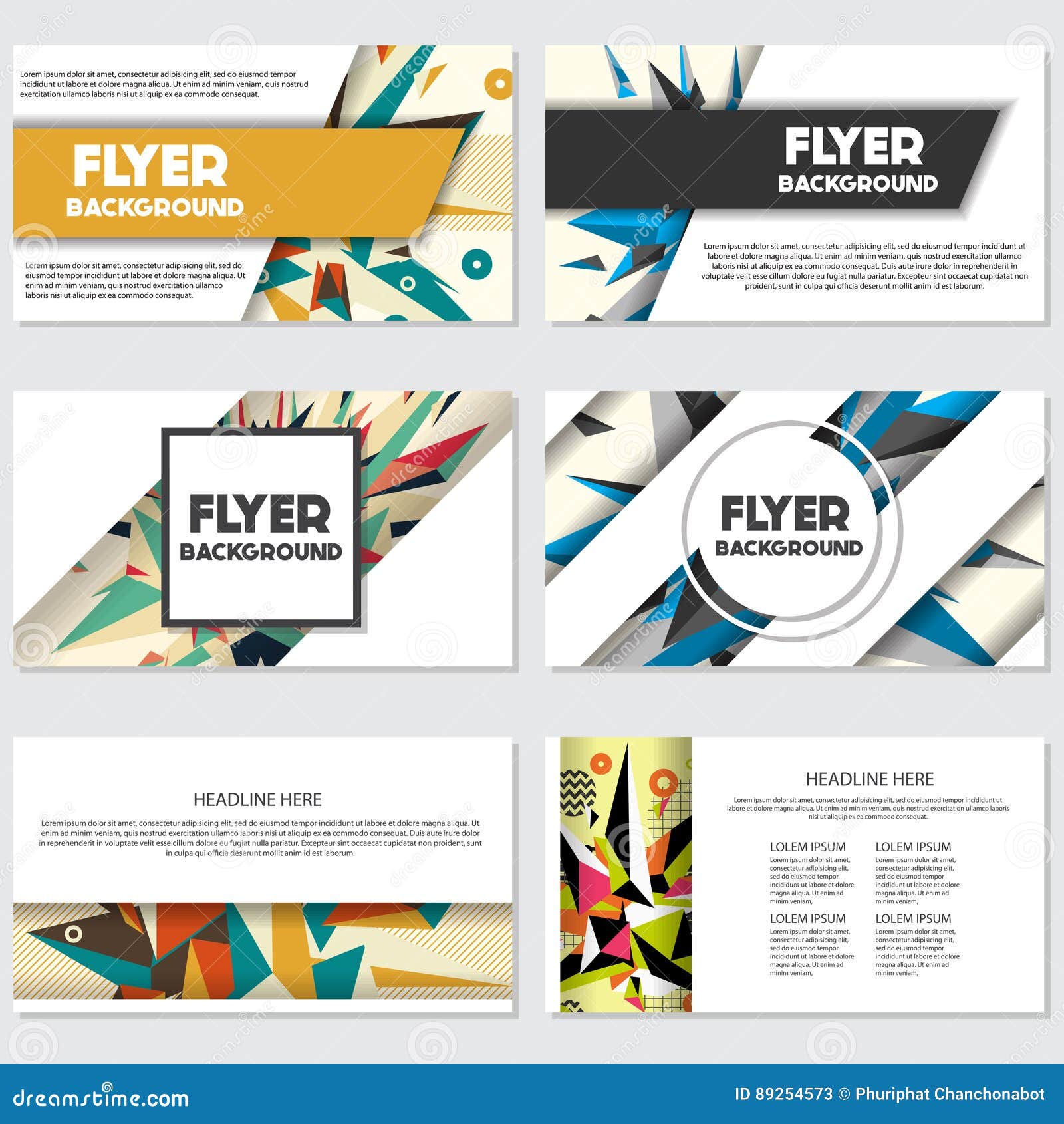 Low Poly Flyer Style Background Design Template Stock Vector ...
