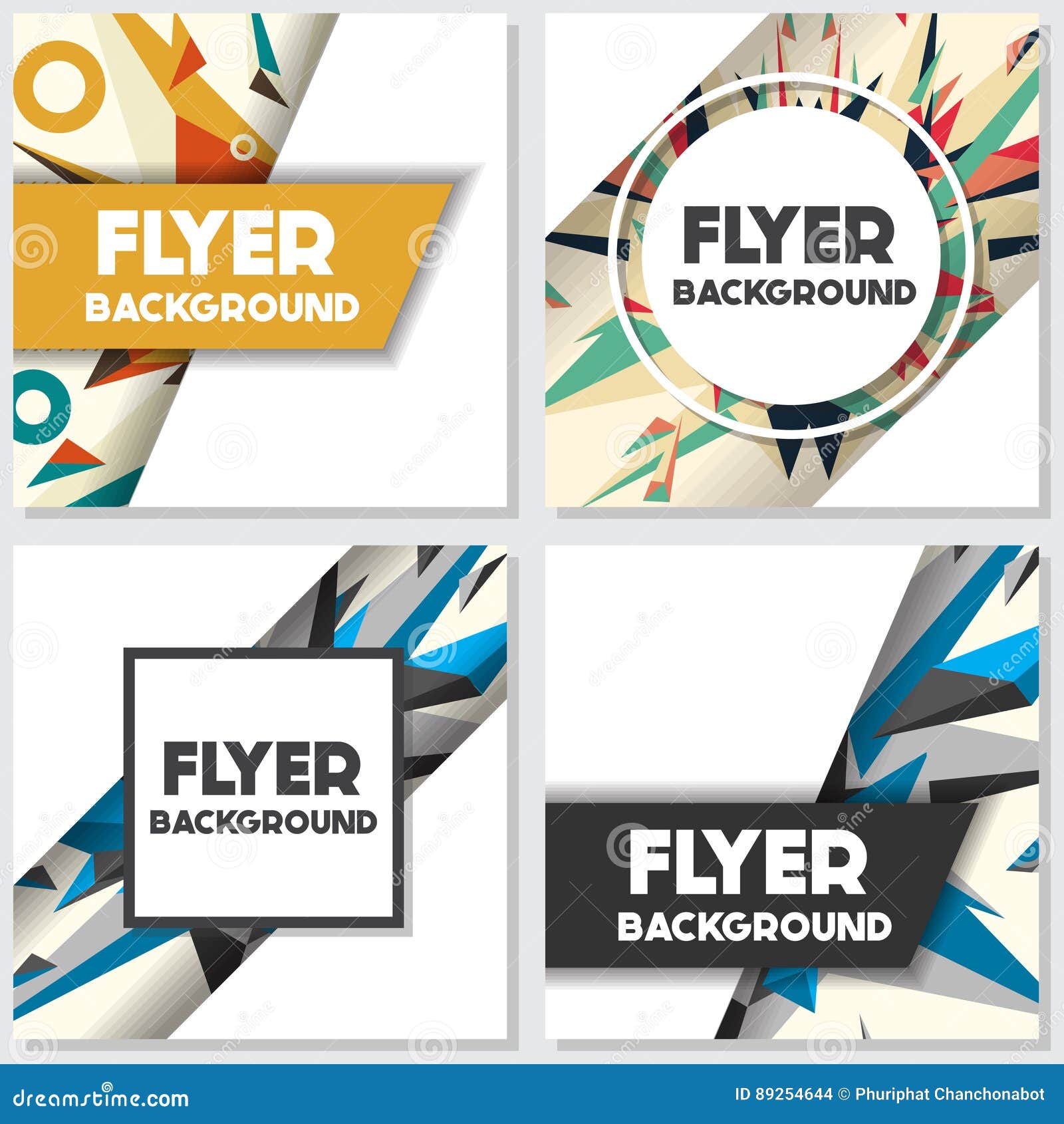 Low Poly Flyer Style Background Design Template Stock Vector ...