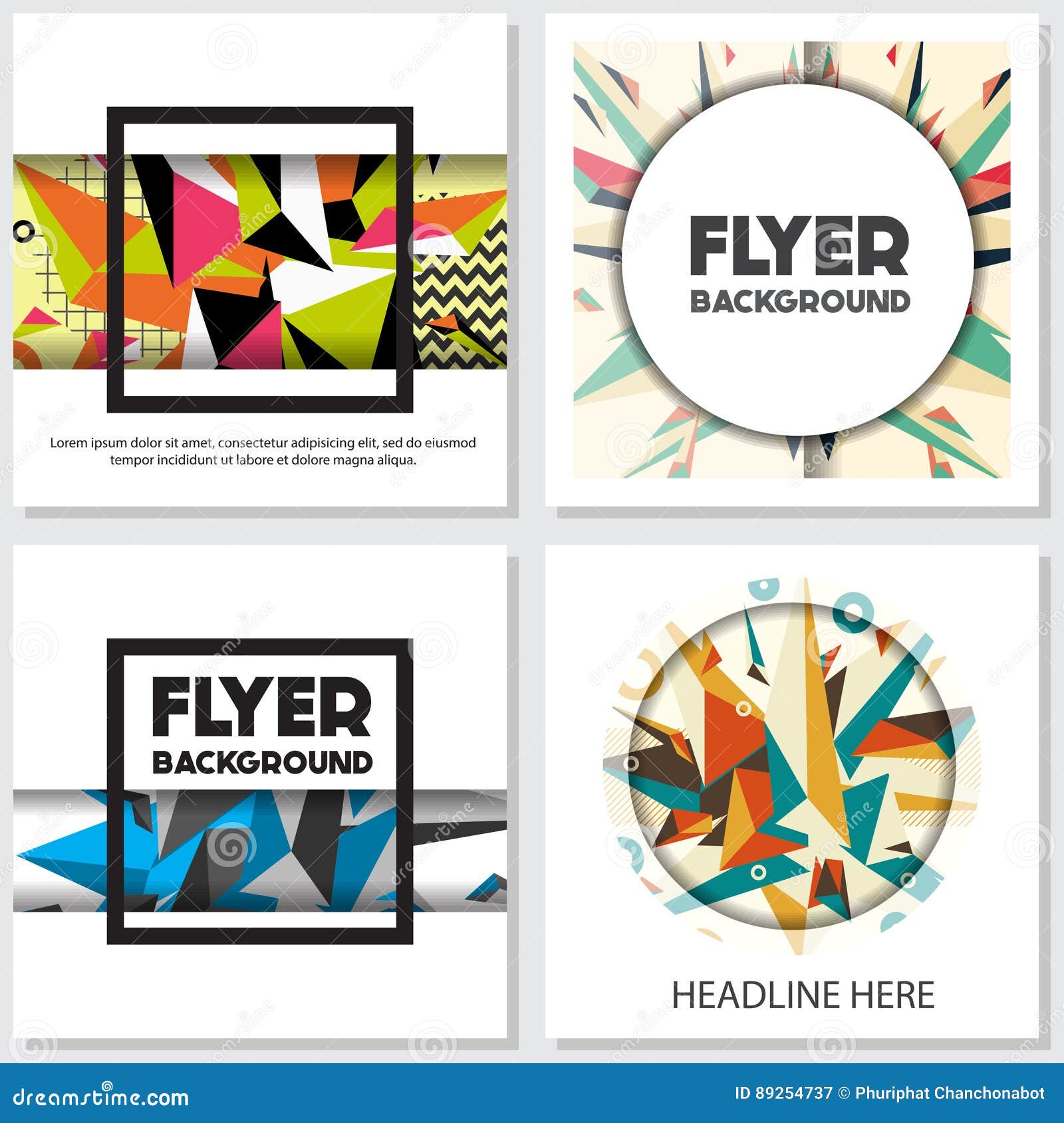 Low Poly Flyer Style Background Design Template Stock Vector ...