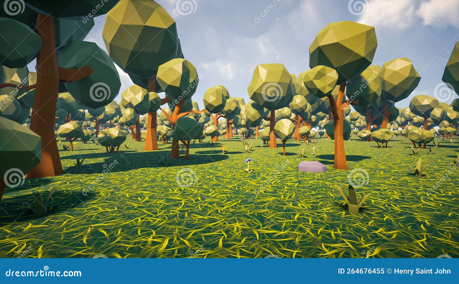 Low Poly Forest Landscape Background without Human and Animals 3d ...