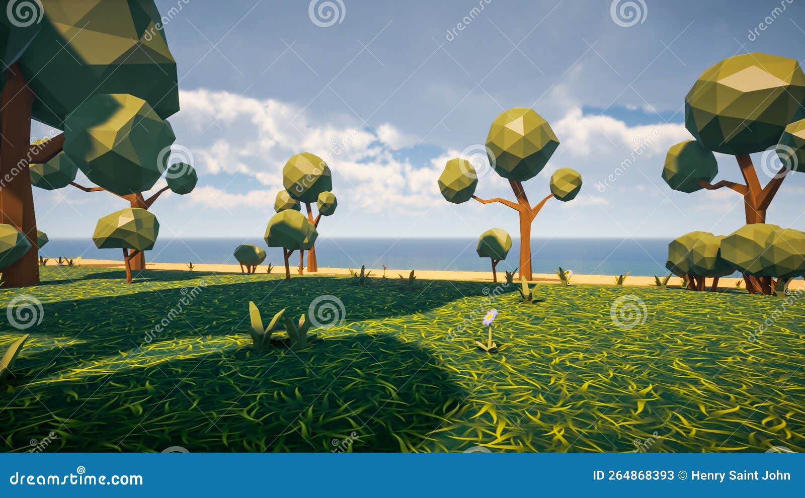 Low Poly Forest Landscape Background without Human and Animals 3d ...
