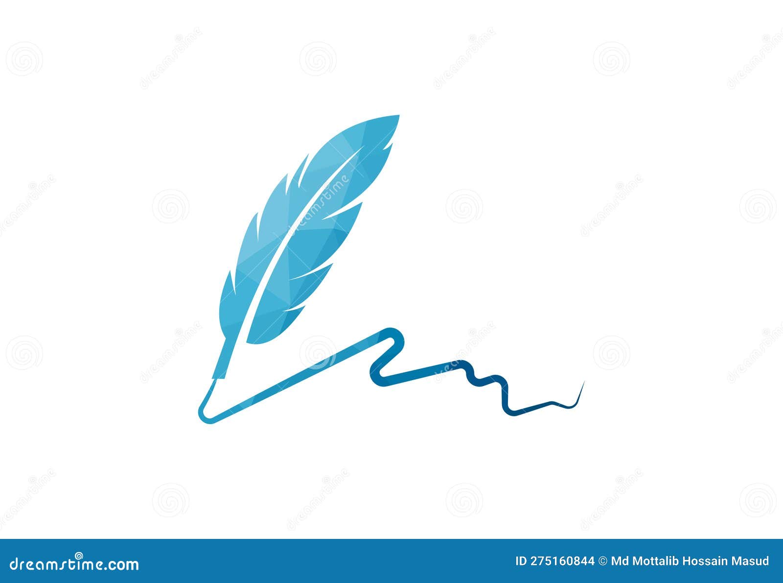 Low Poly and Pen Writing Logo Design, Vector Illustration Stock ...