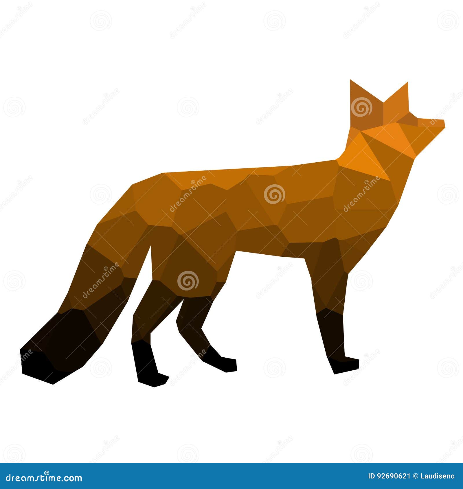 Low poly fox stock illustration. Illustration of poly - 92690621
