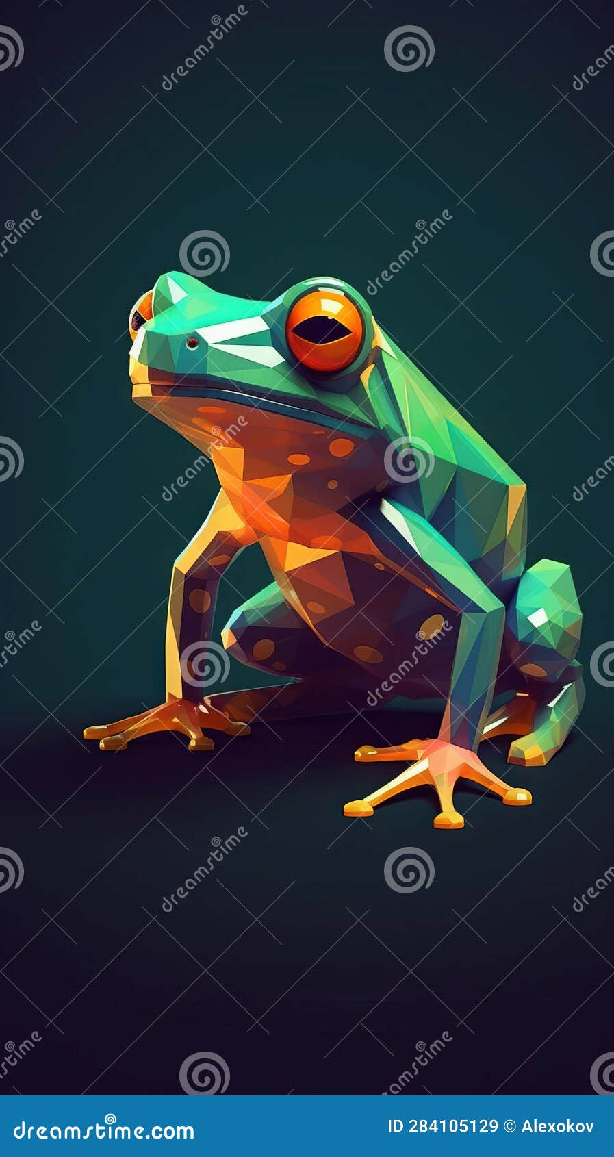 Low Poly Frog on Dark Background. Stock Illustration - Illustration of ...
