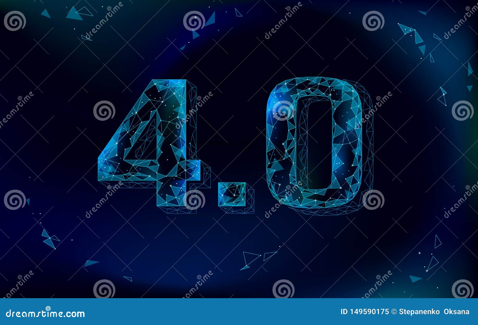Low Poly Future Industrial Revolution Concept Industry 4 0 Ai