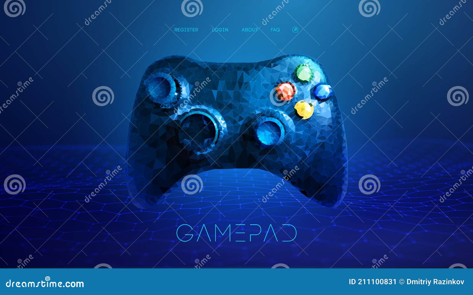 Low Poly Gamepad 3d Abstract Vector Illustration. Polygon Vector ...