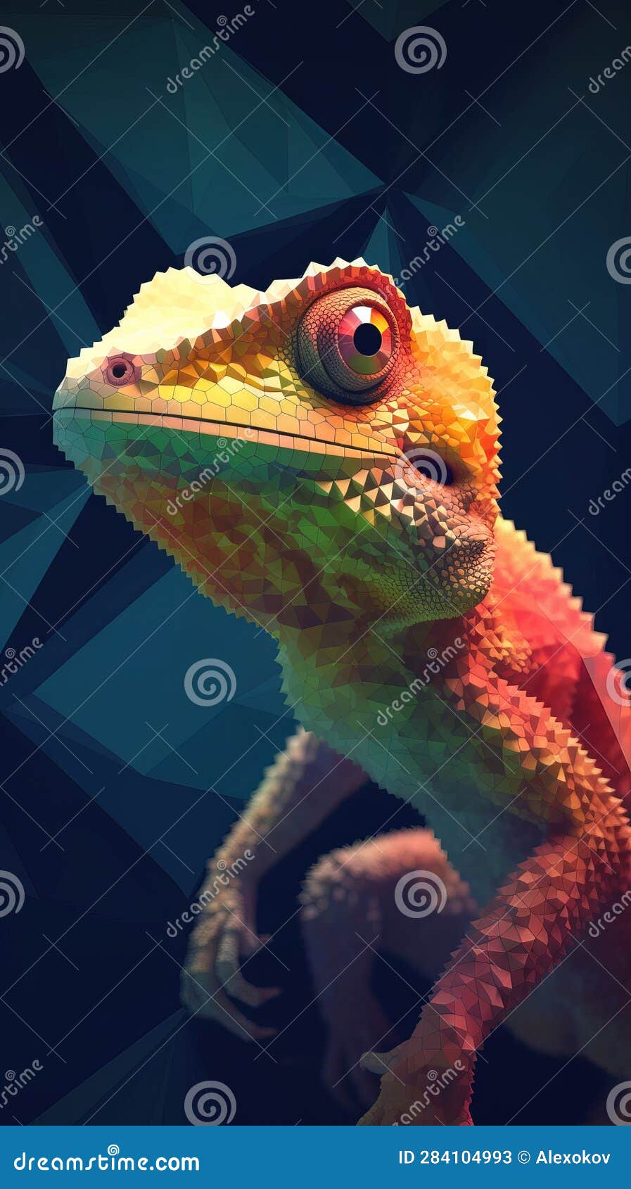 Low Poly Gecko on Dark Background. Stock Illustration - Illustration of ...