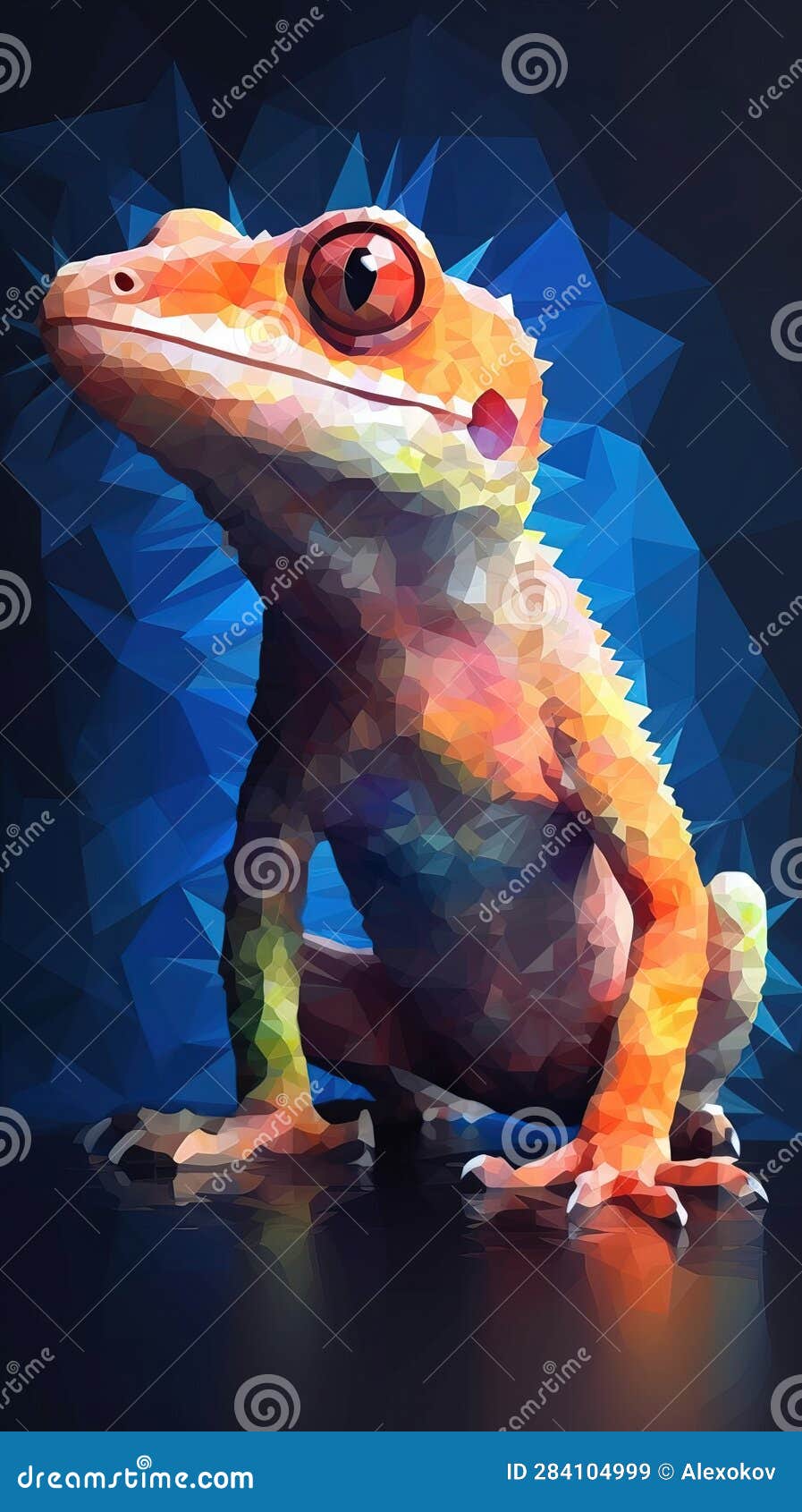 Low Poly Gecko on Dark Background. Stock Illustration - Illustration of ...