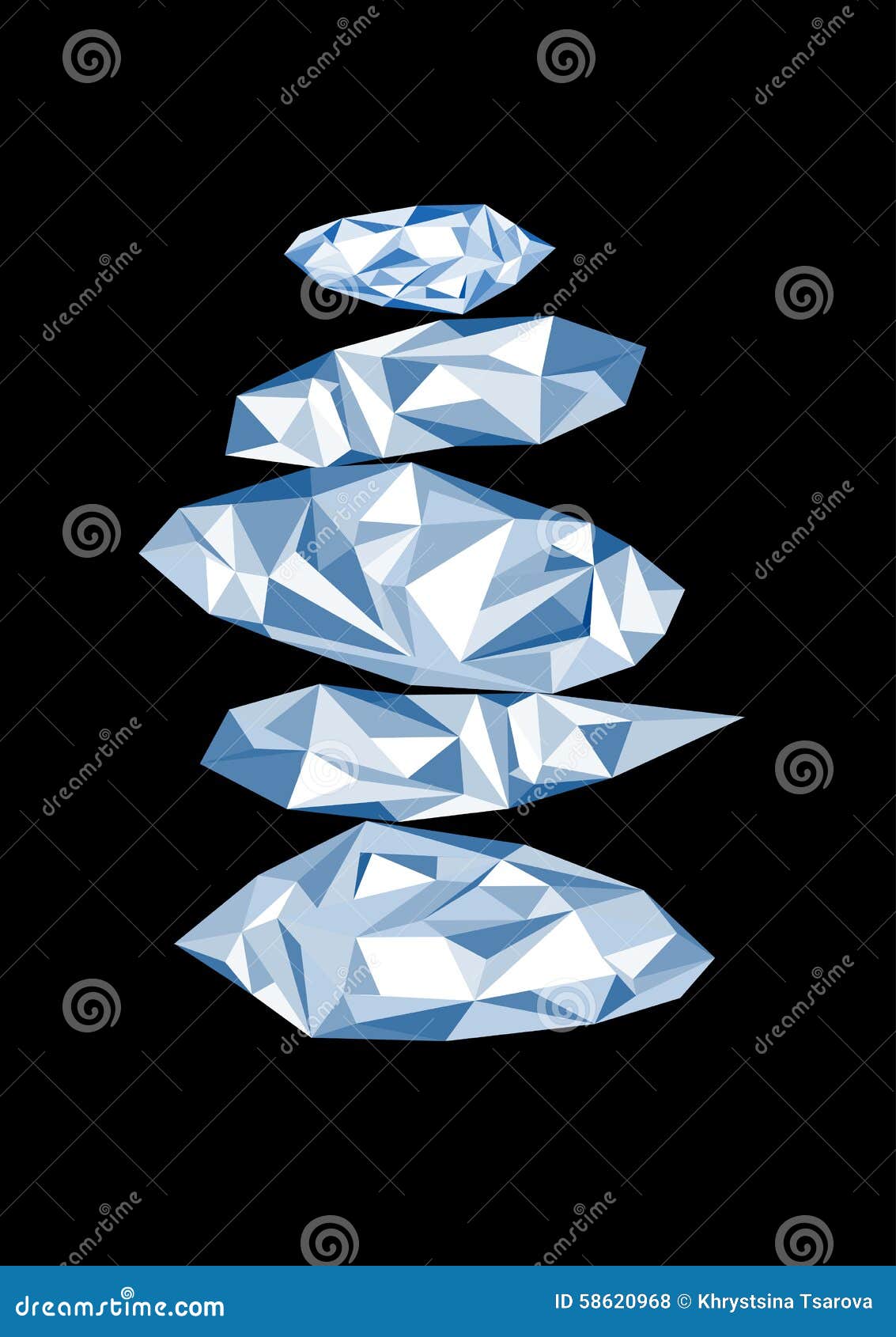 Low poly gems stock vector. Illustration of poly, natural - 58620968