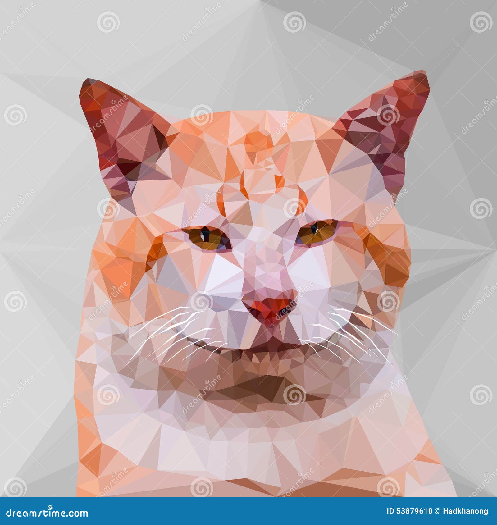 Low poly geometric of cat stock vector. Illustration of pattern - 53879610