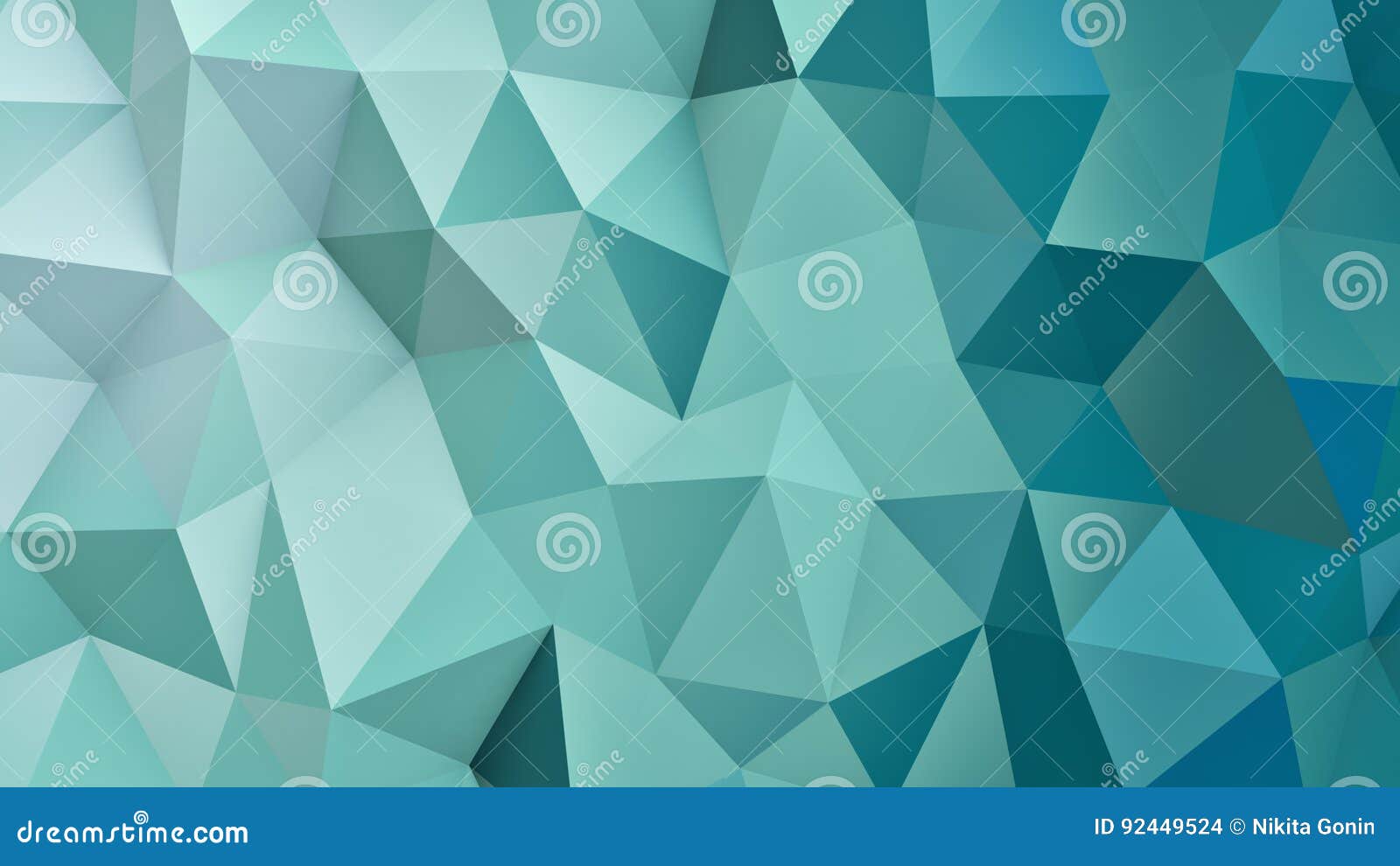 Low Poly Geometric Cyan Surface 3D Render Stock Illustration ...