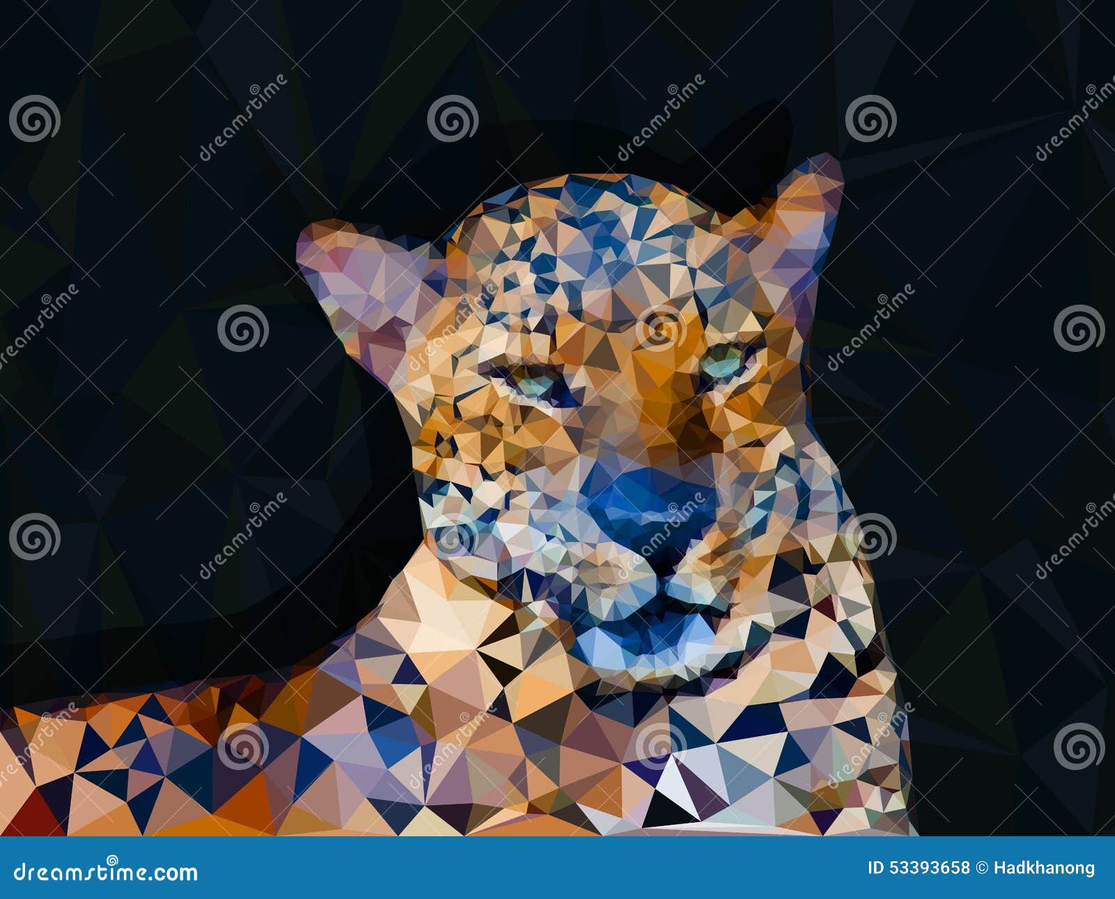 Low Poly Geometric of Leopard Stock Vector - Illustration of animals ...