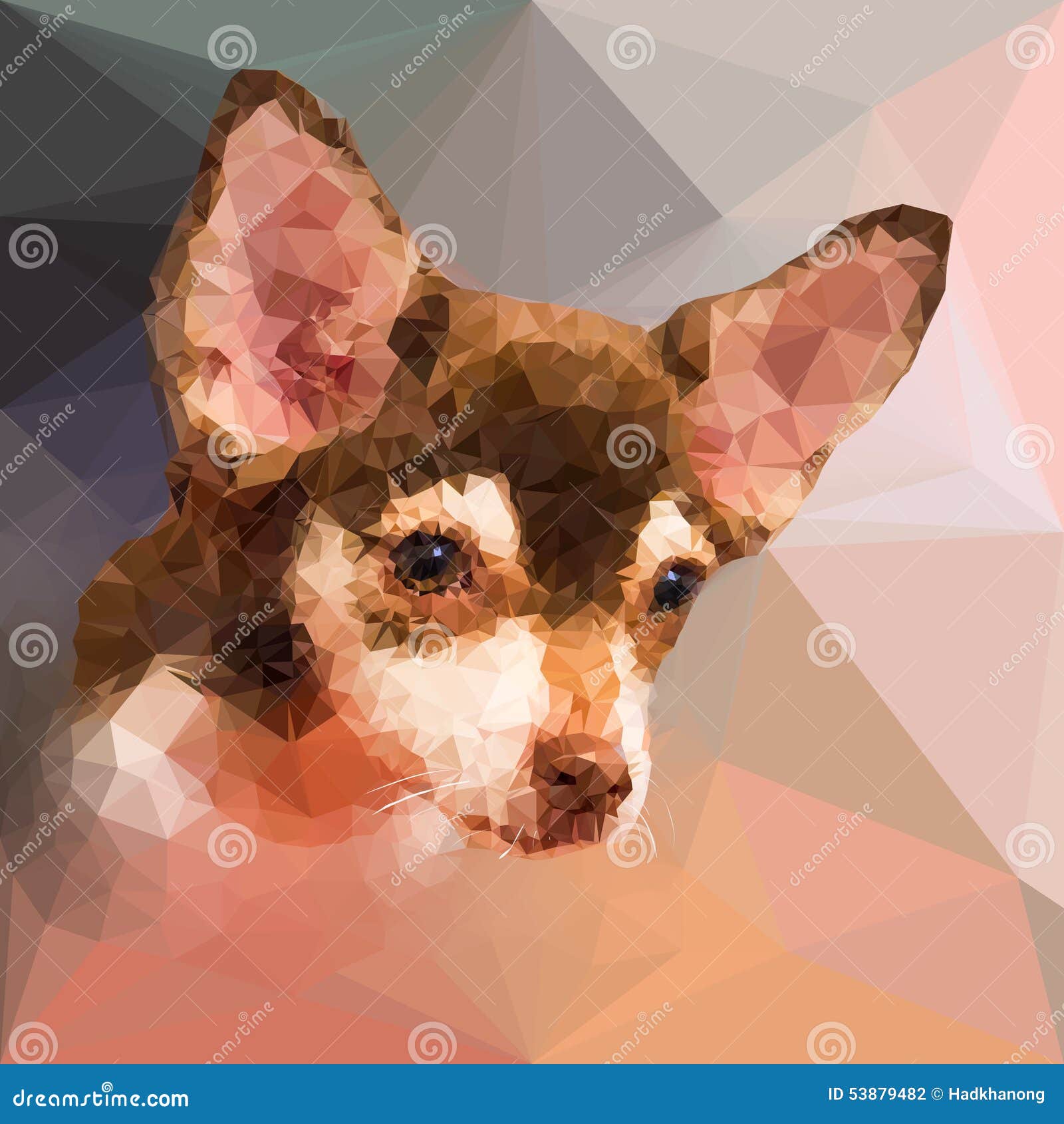 Low Poly Geometric Portrait of Chihuahu Dog Stock Vector - Illustration ...