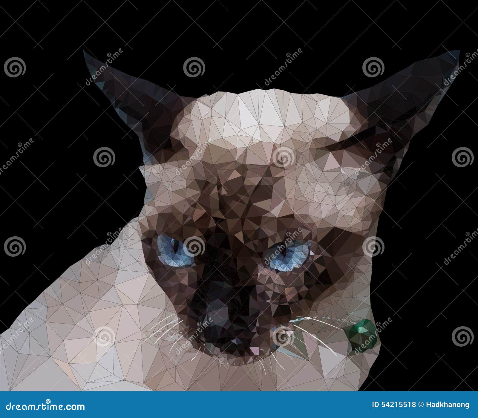 Low Poly Geometric of Siamese Cat Stock Illustration - Illustration of ...