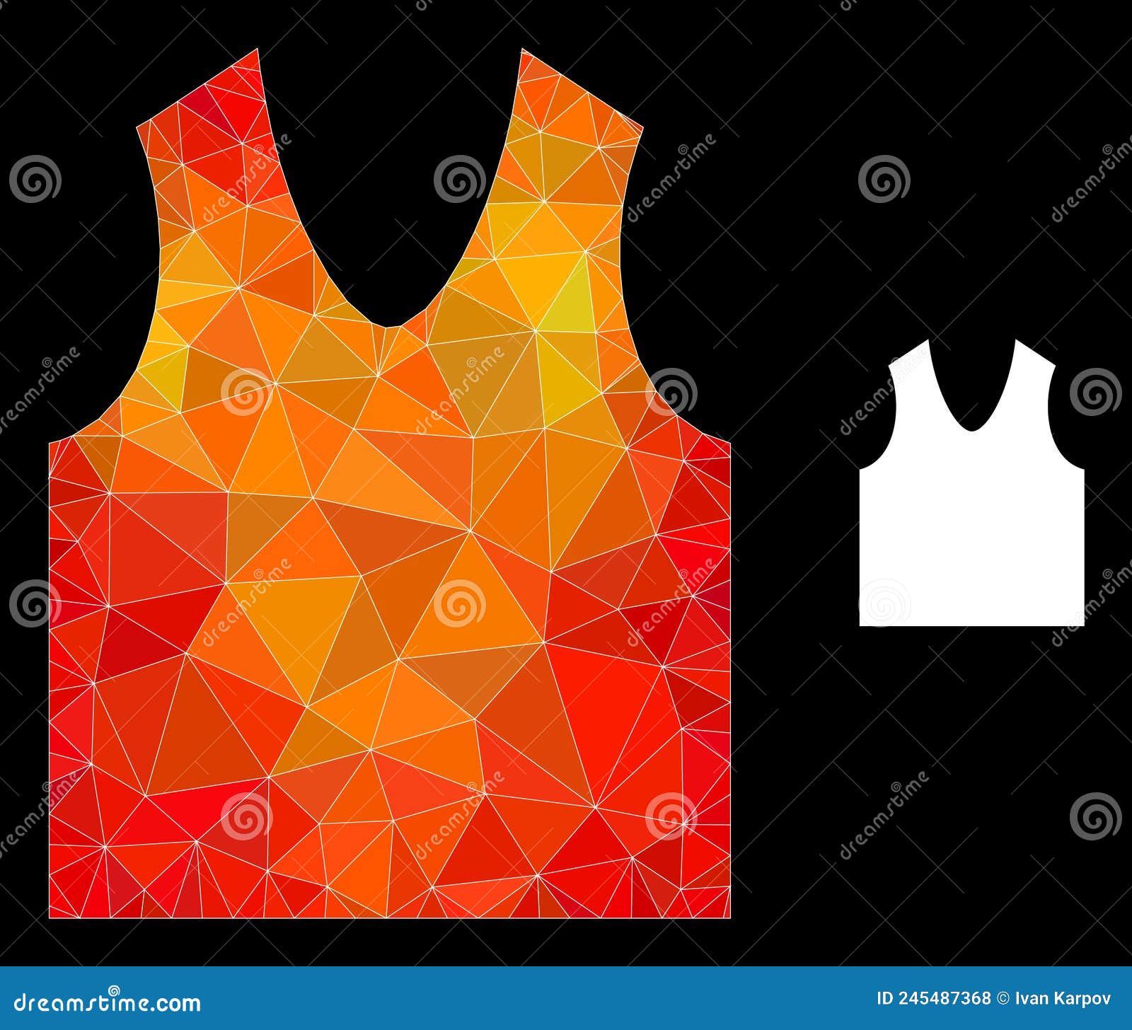 Vector Polygonal Gilet Icon with Orange Colored Gradient Stock Vector ...