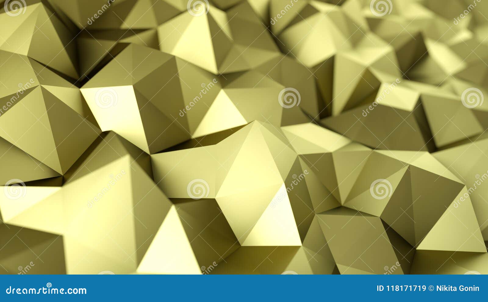 Low Poly Gold Construction 3D Rendering Background Stock Illustration ...